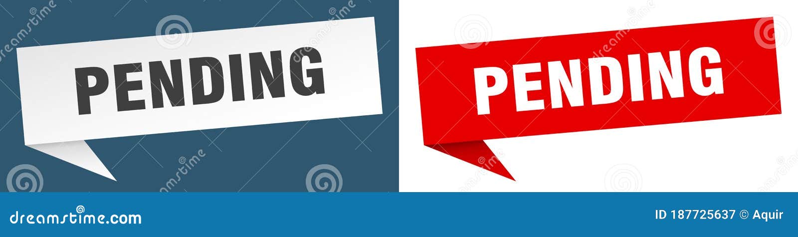 Pending Banner. Pending Speech Bubble Label Set Stock Vector ...