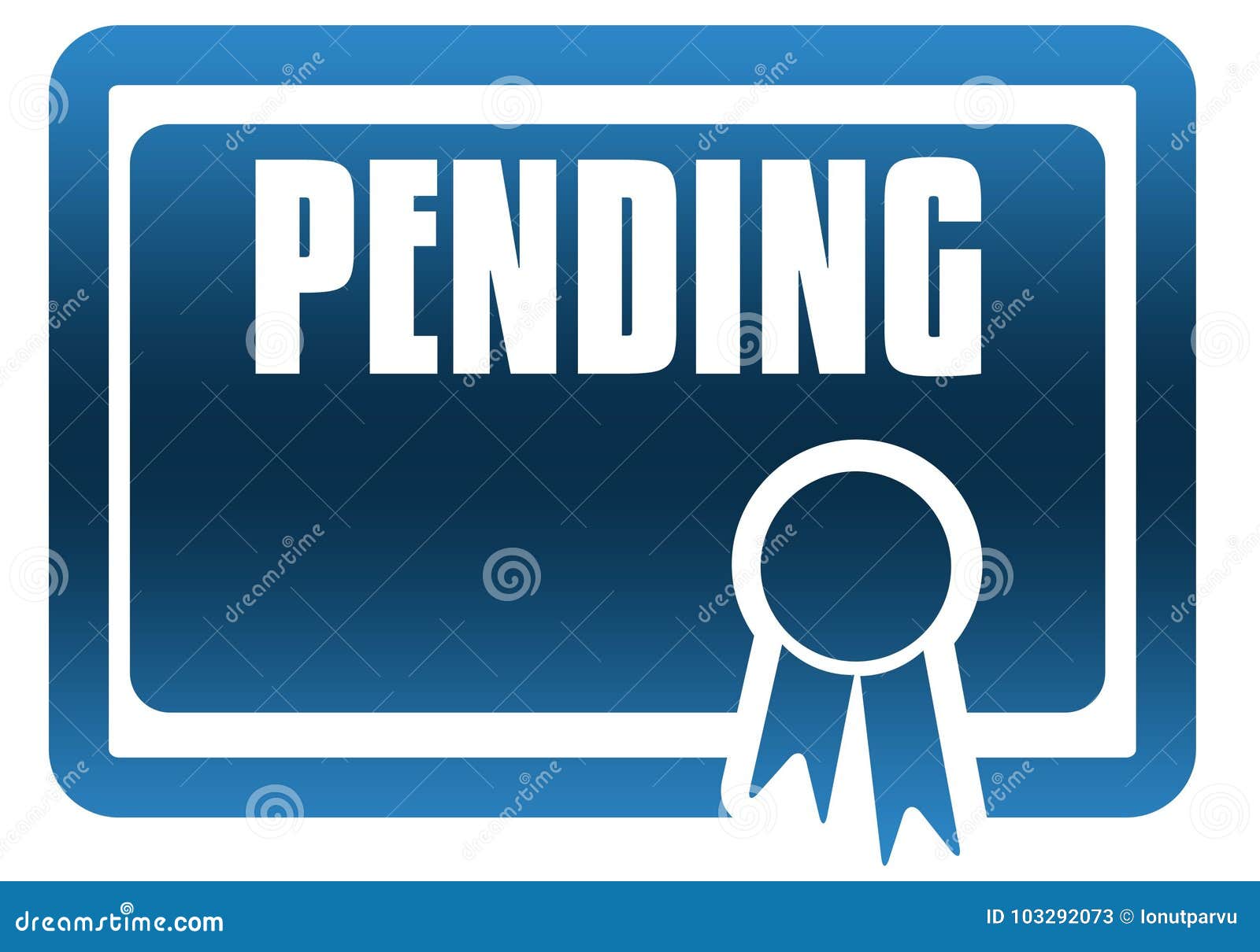 PENDING blue certificate. stock illustration. Illustration of phrase ...