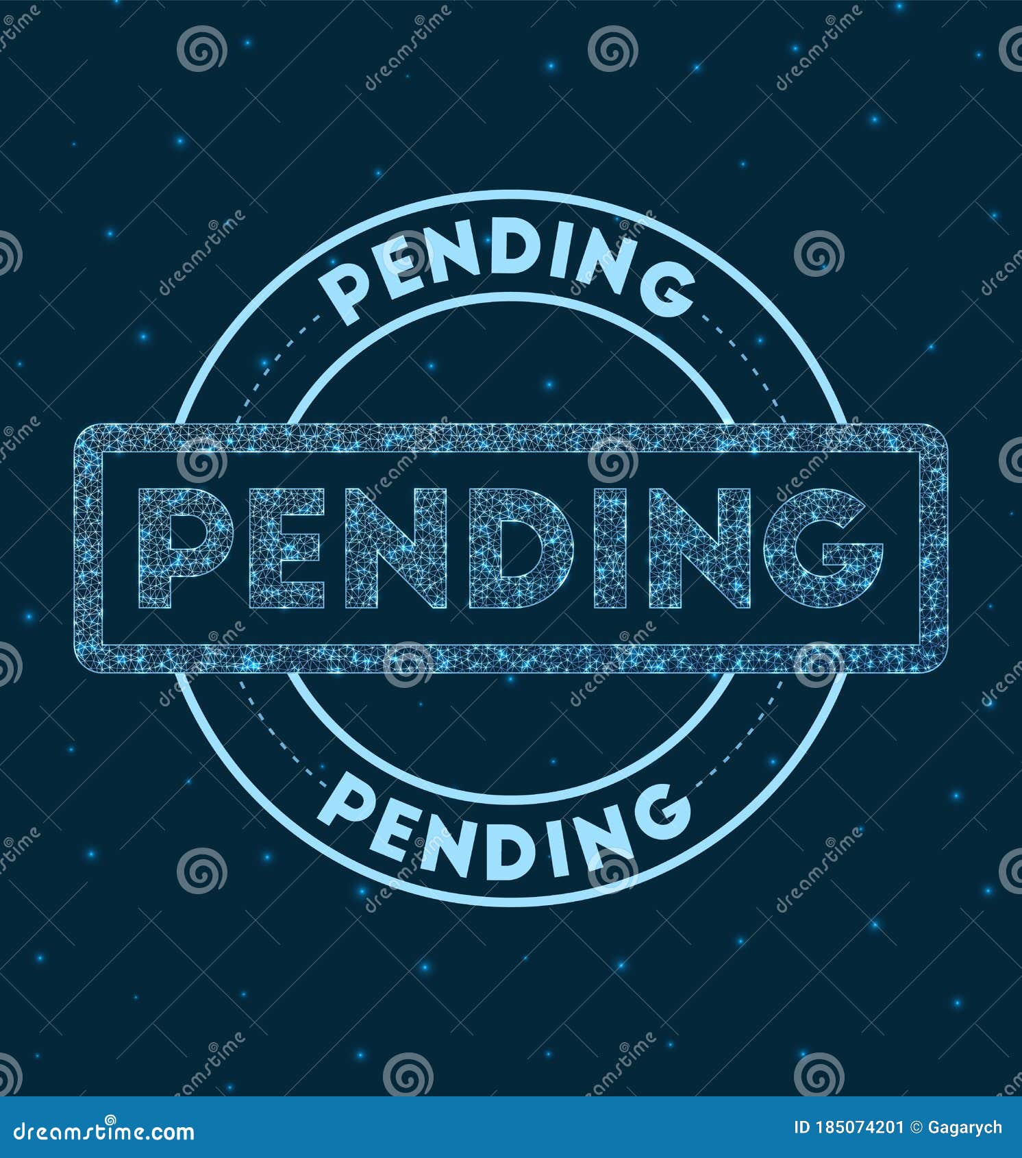 Pending. Glowing Round Badge Stock Vector - Illustration of cyber ...