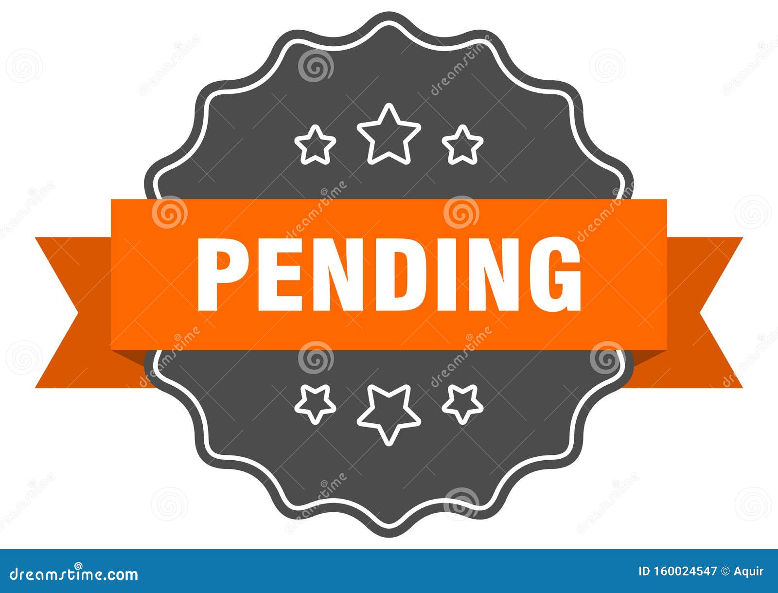 Pending label stock vector. Illustration of label, white - 160024547