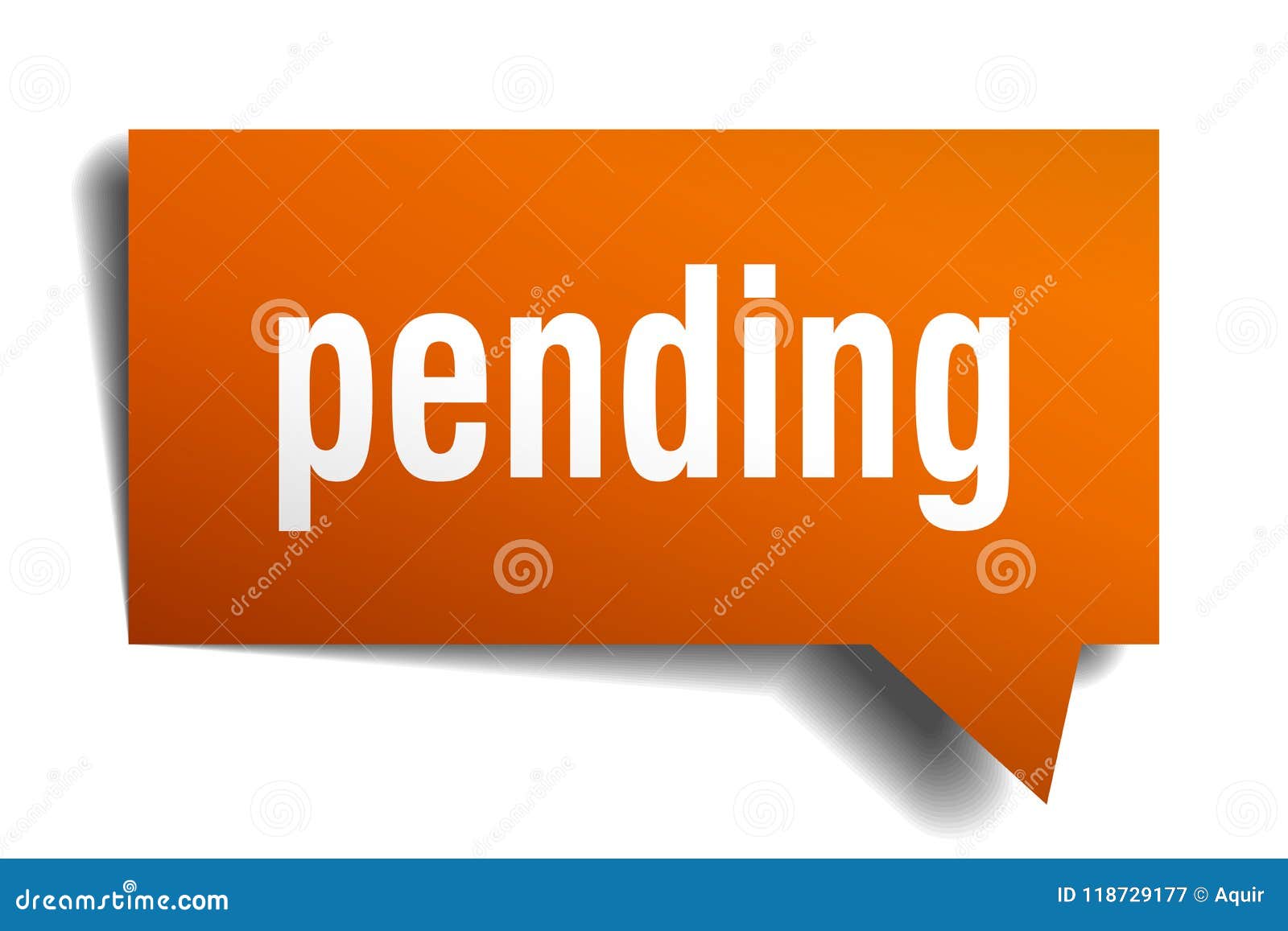 Pending Orange 3d Speech Bubble Stock Vector - Illustration of notice ...