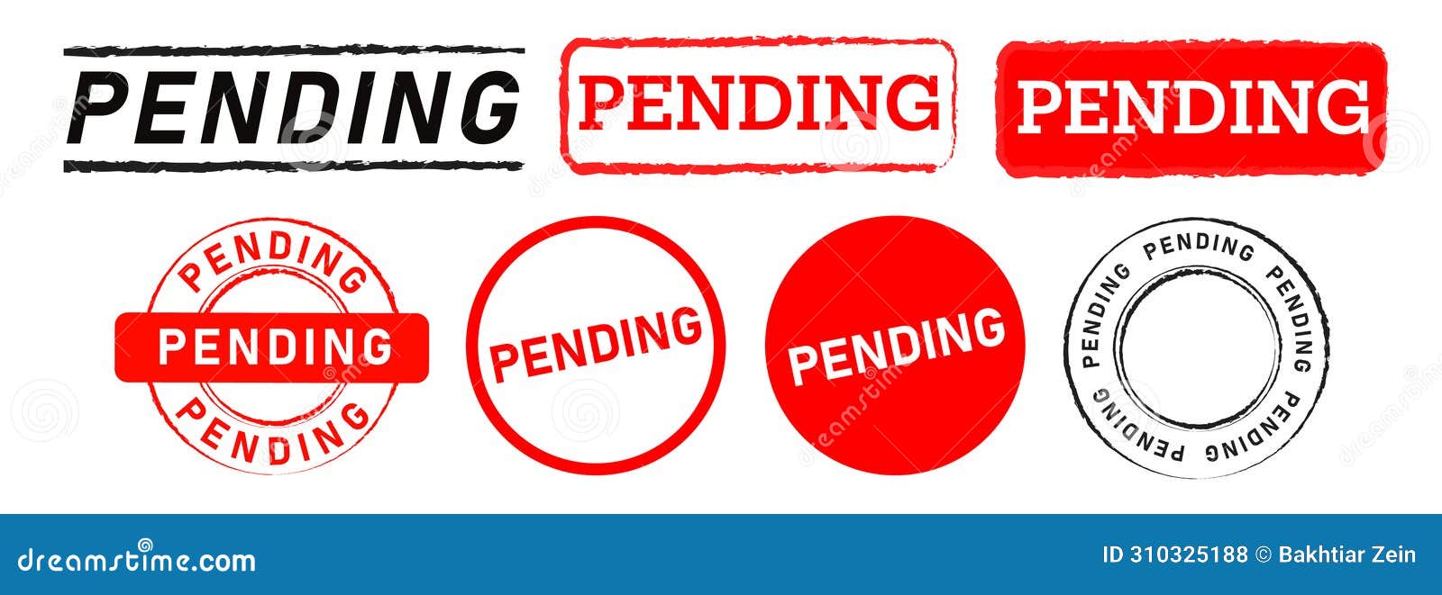 Pending Rectangle and Circle Stamp Label Sticker Design Element Sign ...