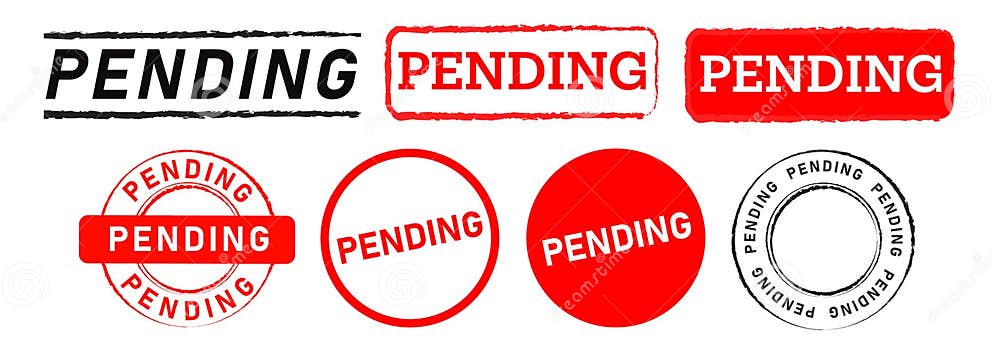 Pending Rectangle and Circle Stamp Label Sticker Design Element Sign ...