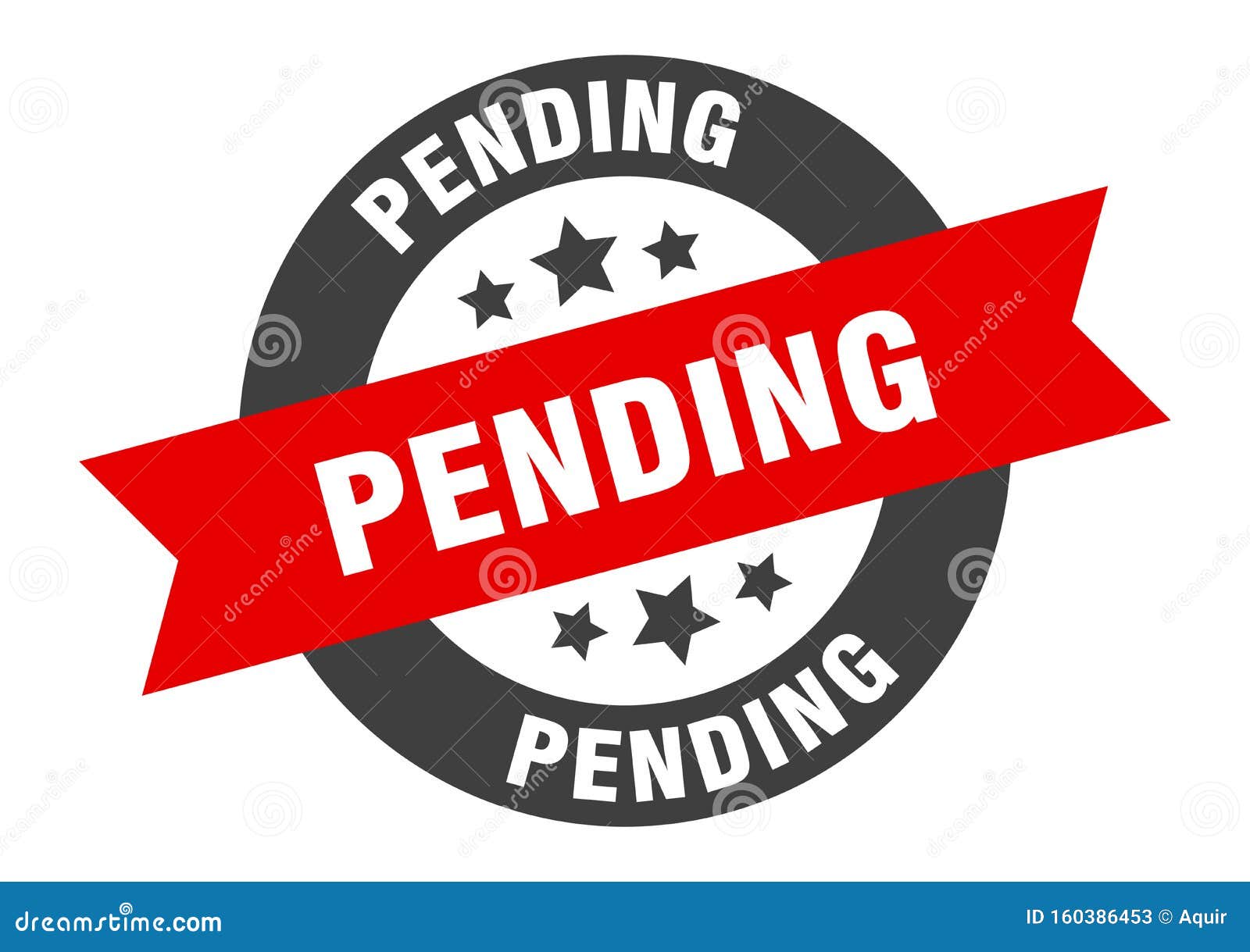 Pending sign stock vector. Illustration of label, button - 160386453