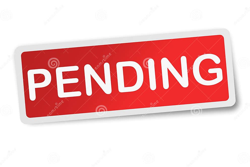 Pending Square Sticker Isolated on White Stock Illustration ...