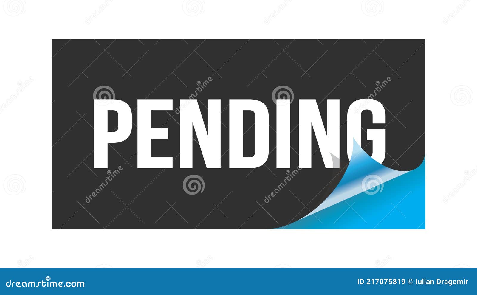 PENDING Text Written on Black Blue Sticker Stock Illustration ...