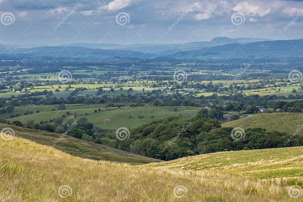 Pendle Hill, Lancashire - View from the Top. Stock Image - Image of ...