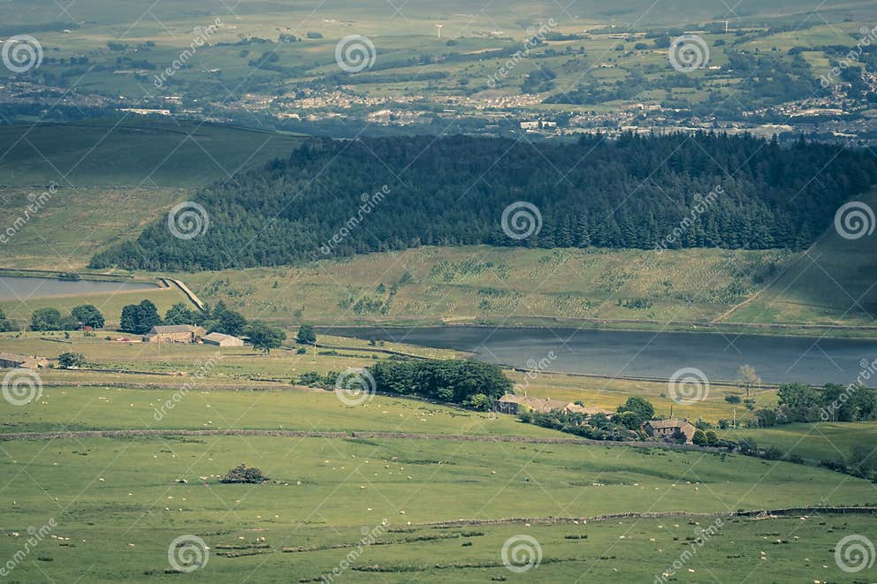 Pendle Hill, Lancashire - View from the Top. Stock Image - Image of brierfield, hillside: 291537141