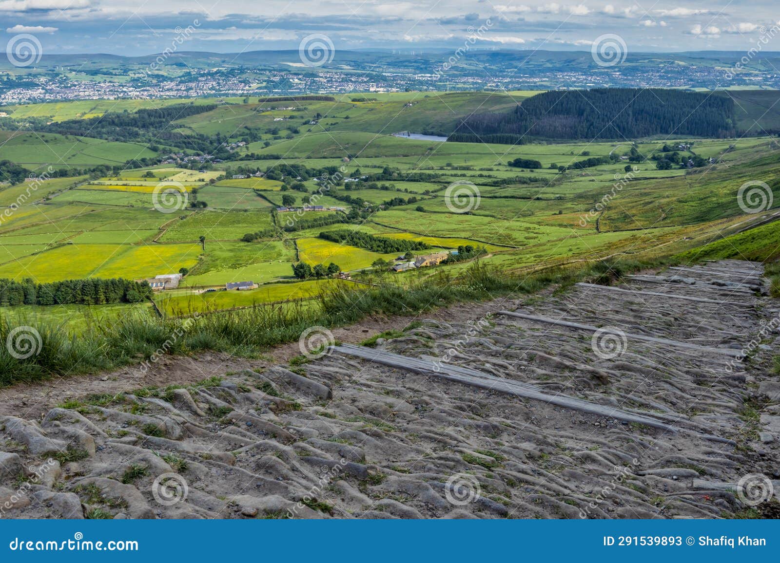 Pendle Hill, Lancashire - View from the Top. Stock Image - Image of ...