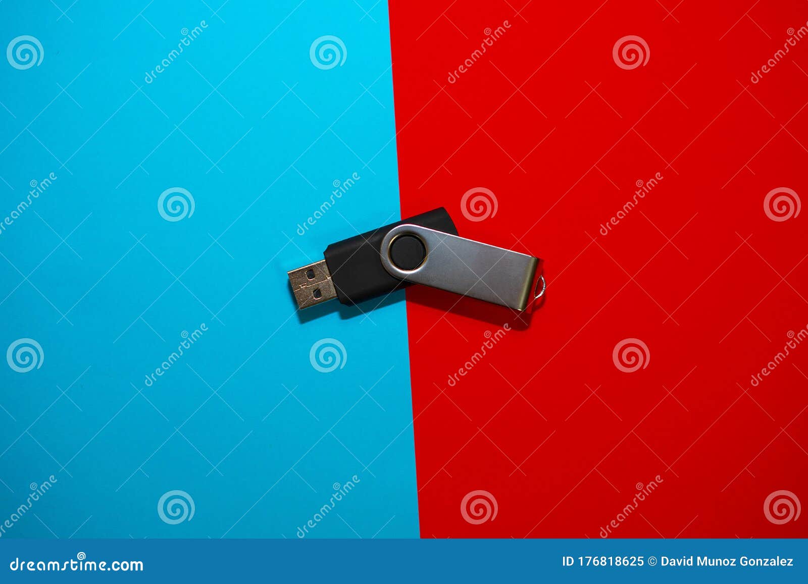 Blue Pendrive On White Background Stock Photography | CartoonDealer.com ...