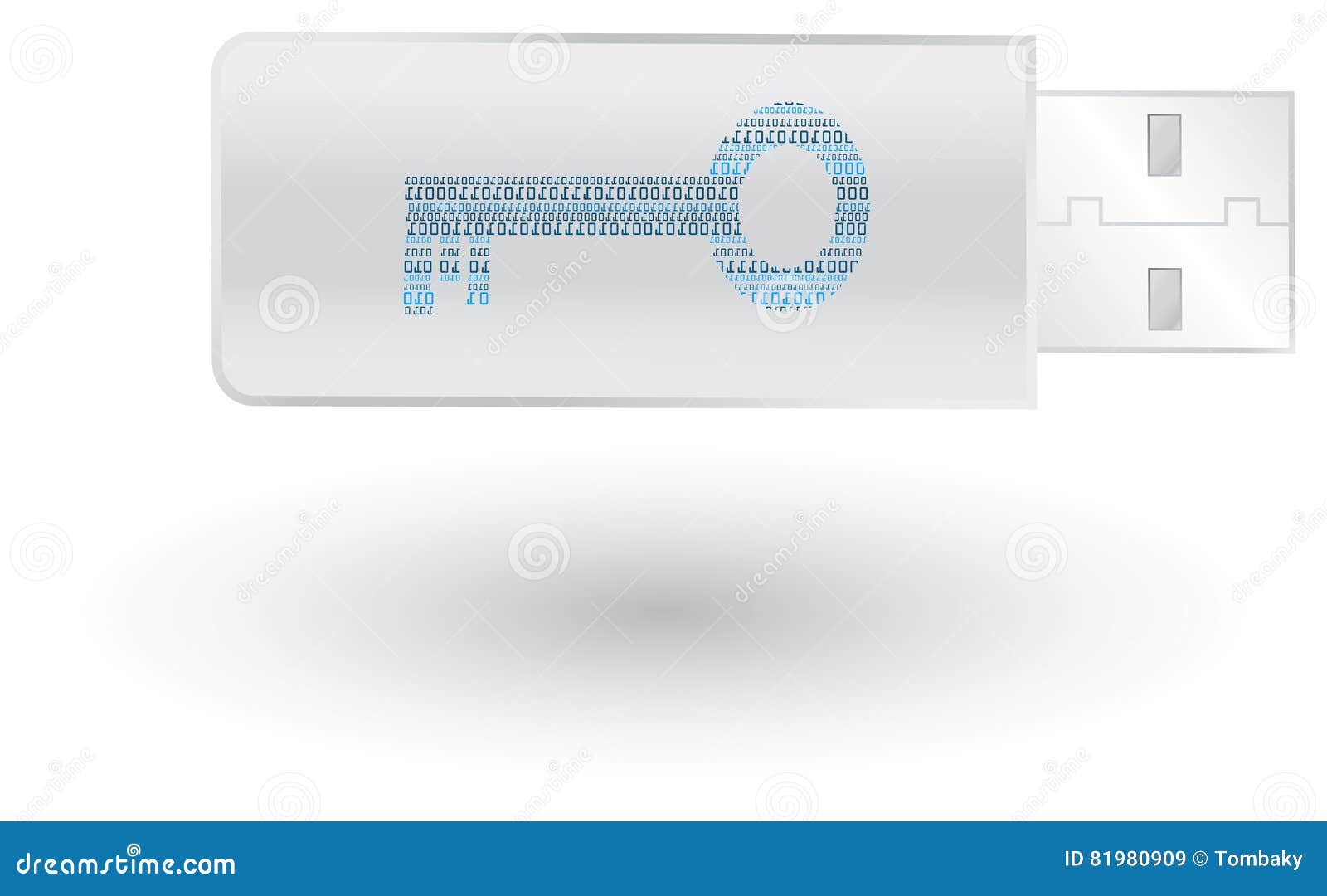 Pendrive Wit Digital Key, Security Usb Stock Illustration ...