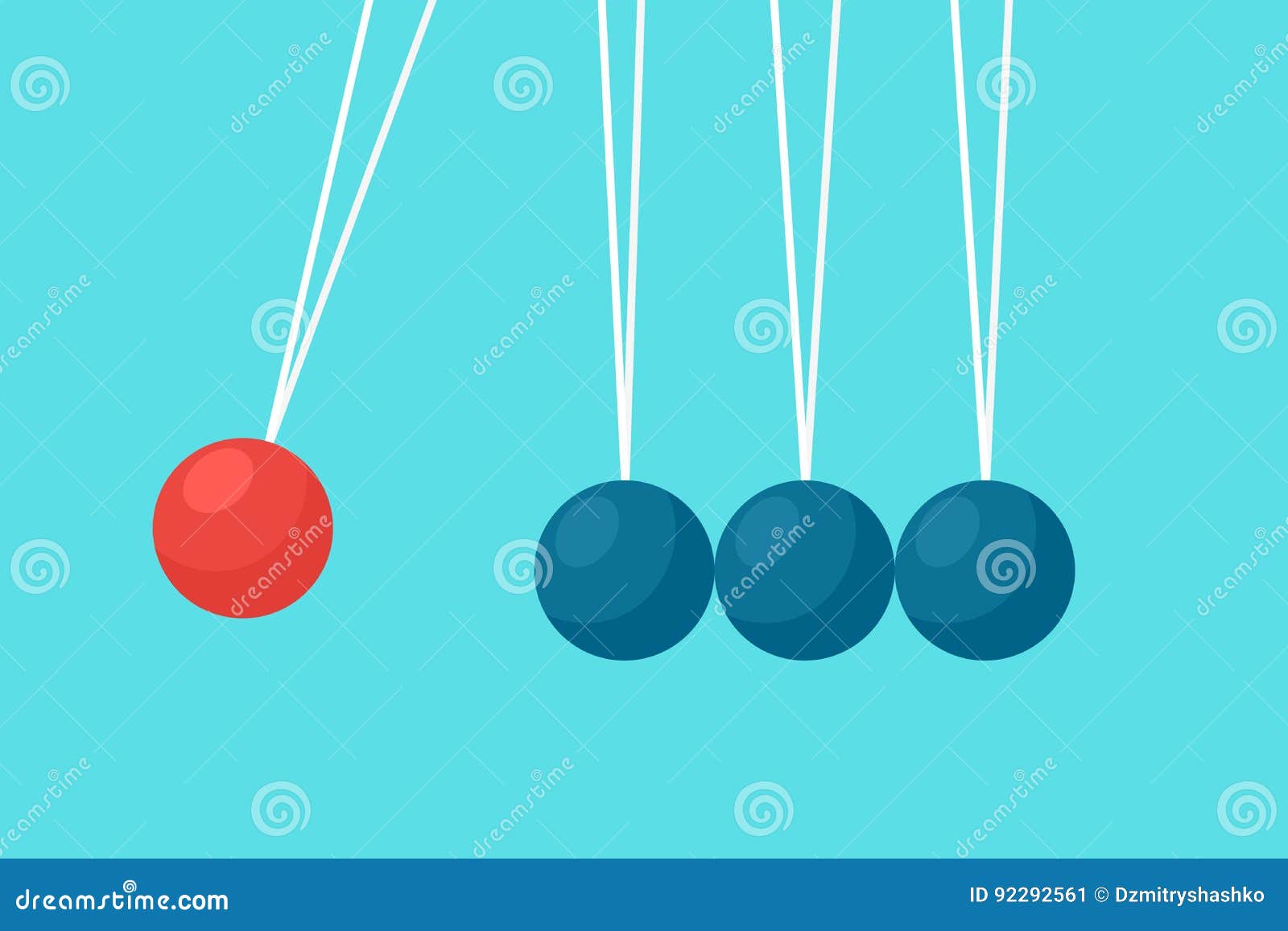 Pendulum Of Two Balls. Design. Animation With Two Balls On Ropes ...