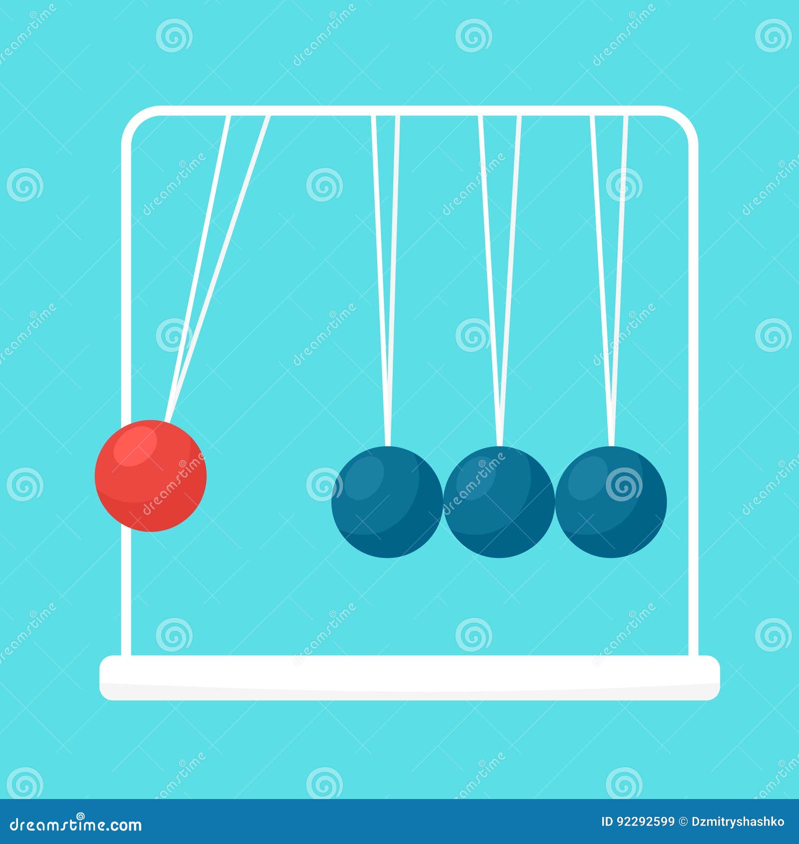 Pendulum Of Two Balls. Design. Animation With Two Balls On Ropes ...