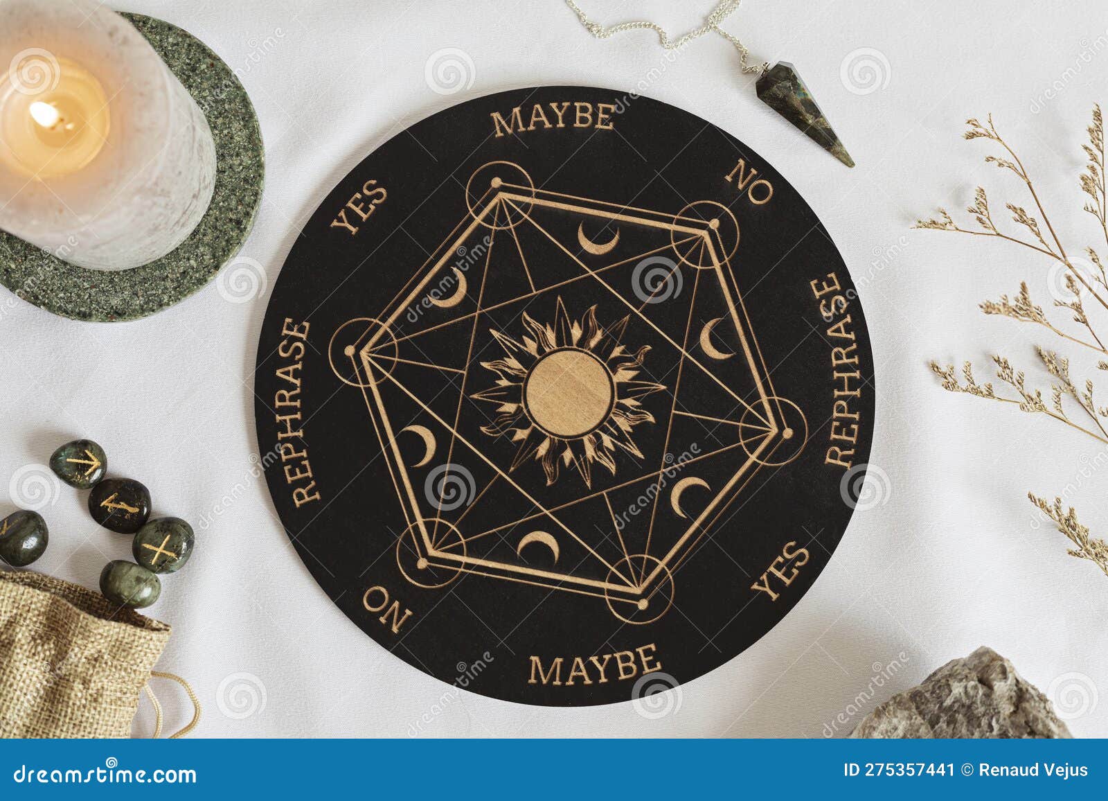 Pendulum Board for Divination, Fortune Telling Stock Image - Image of ...