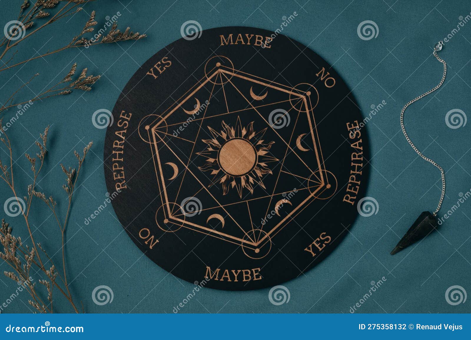 Pendulum Board for Divination, Fortune Telling Stock Photo - Image of ...