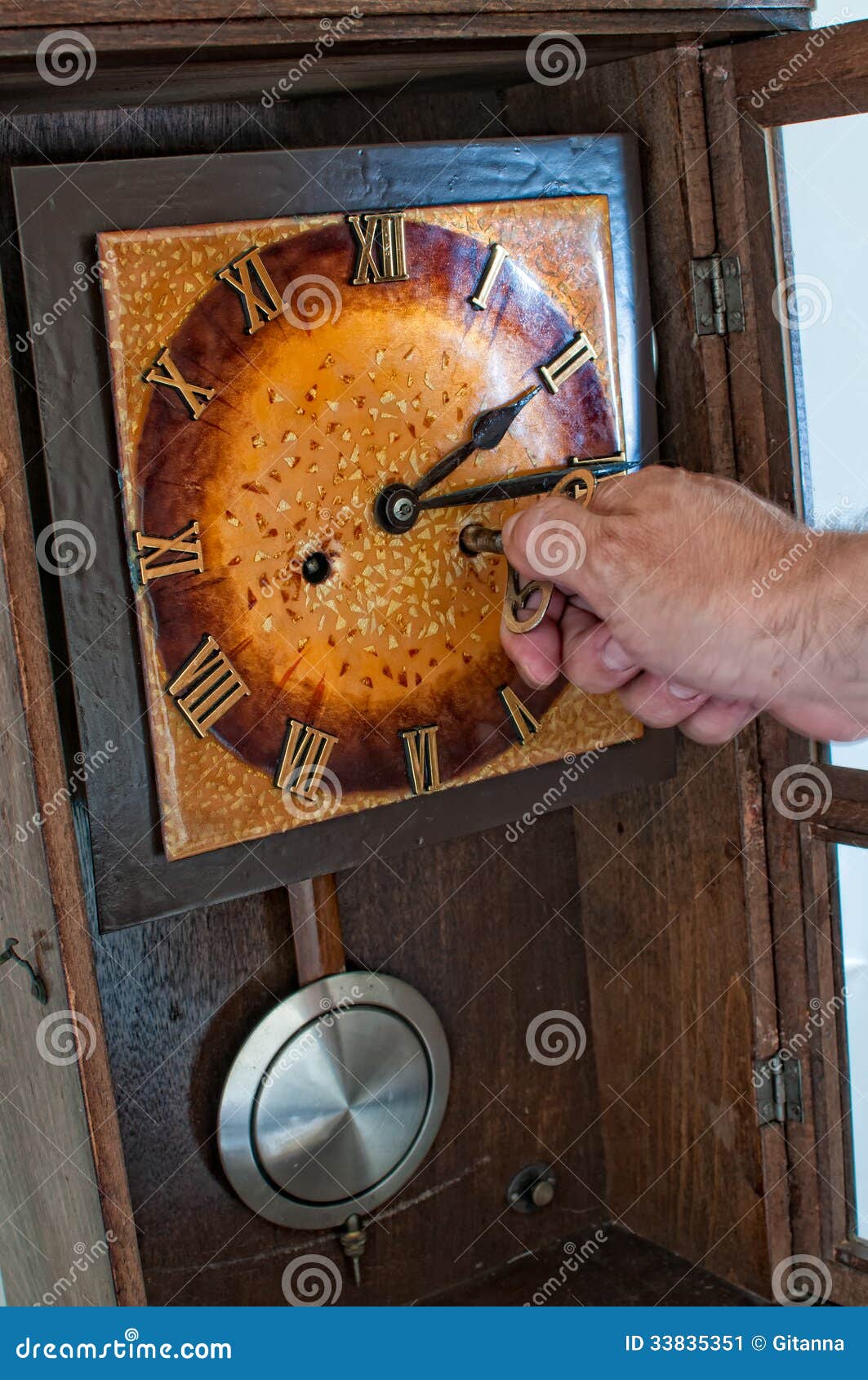 Pendulum clock stock image. Image of open, second, detail - 33835351