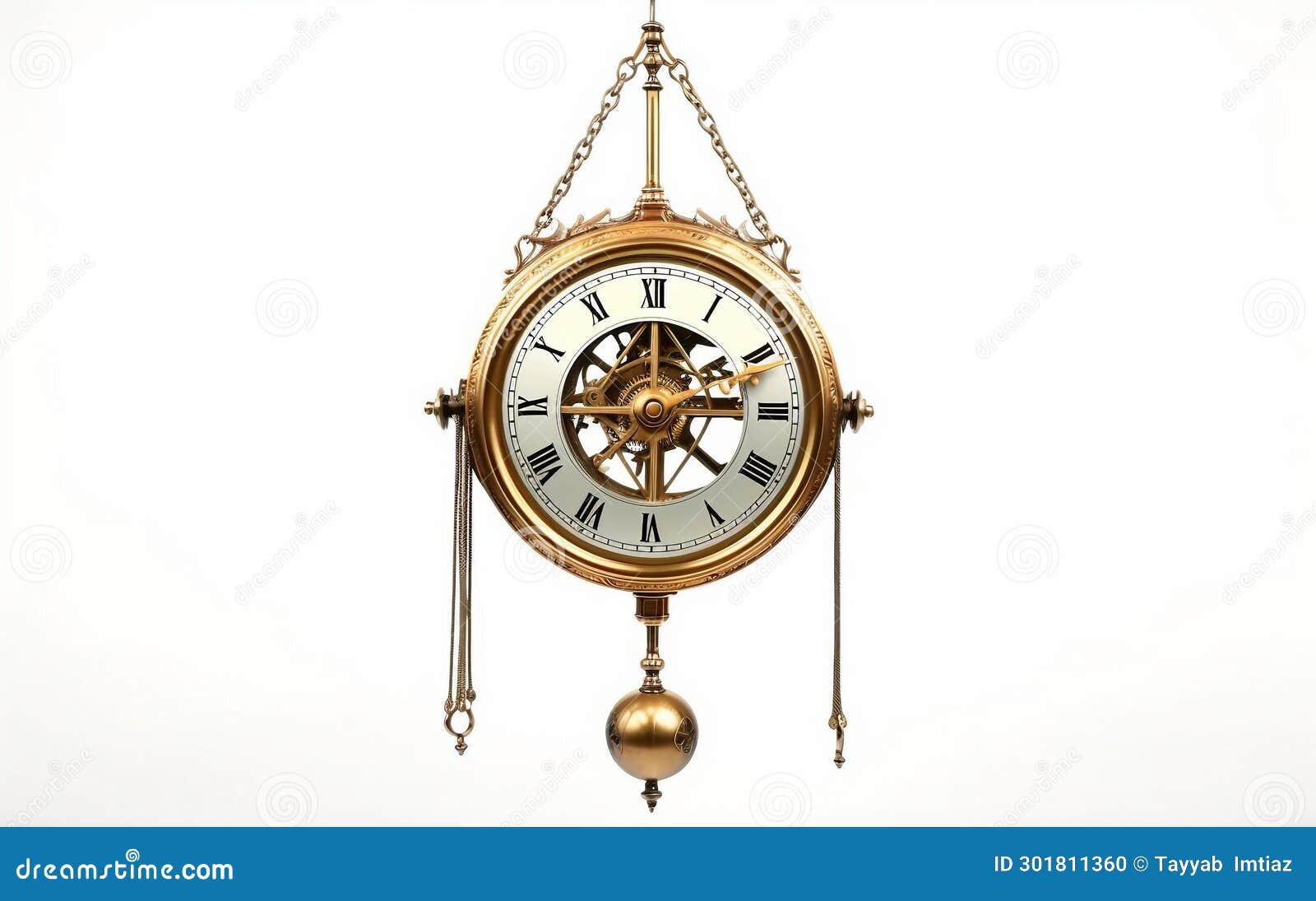 Pendulum Clock Isolated on Transparent Background. Stock Illustration ...