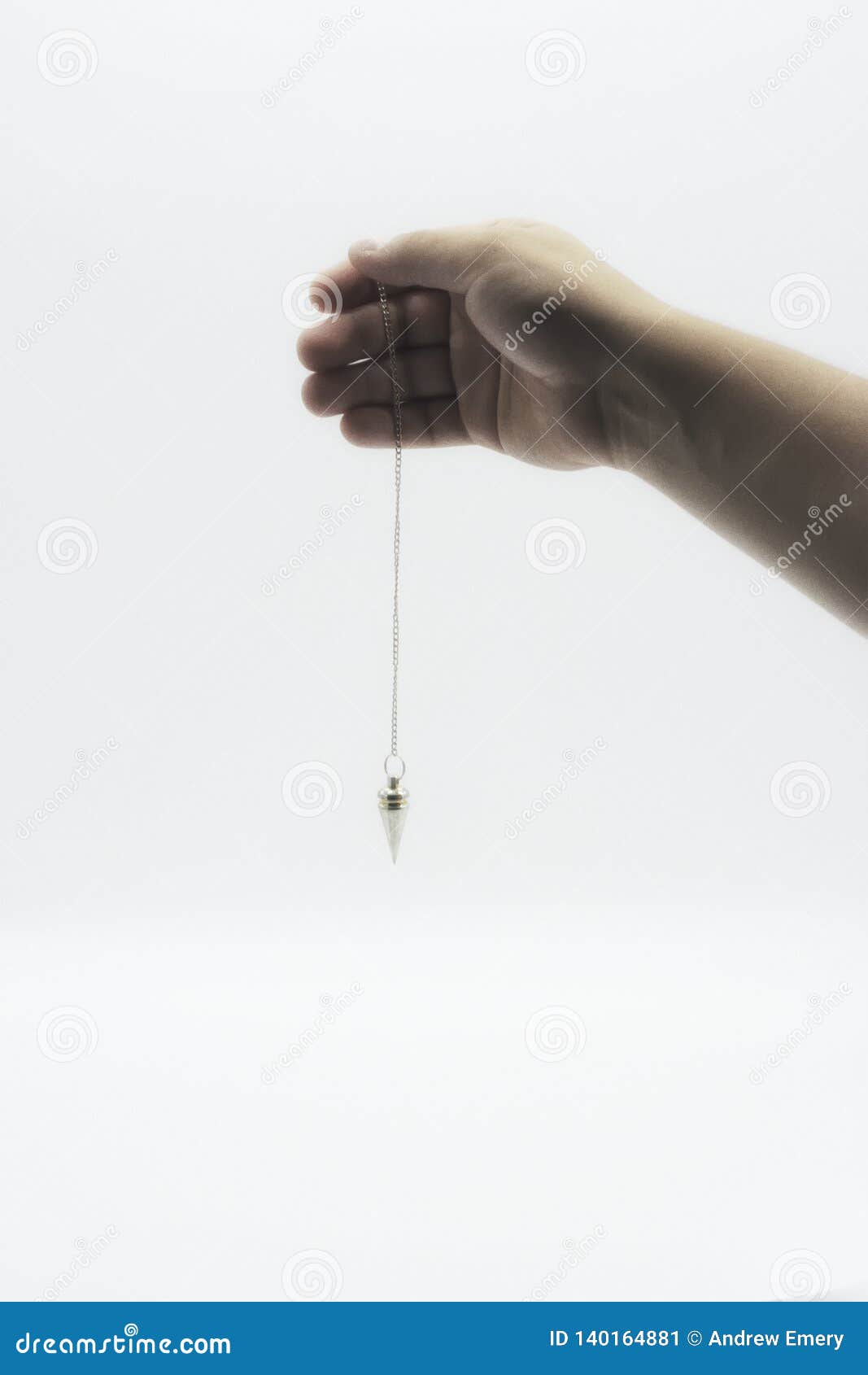 Pendulum Dowsing On An Isolated White Background With A Turquoise ...