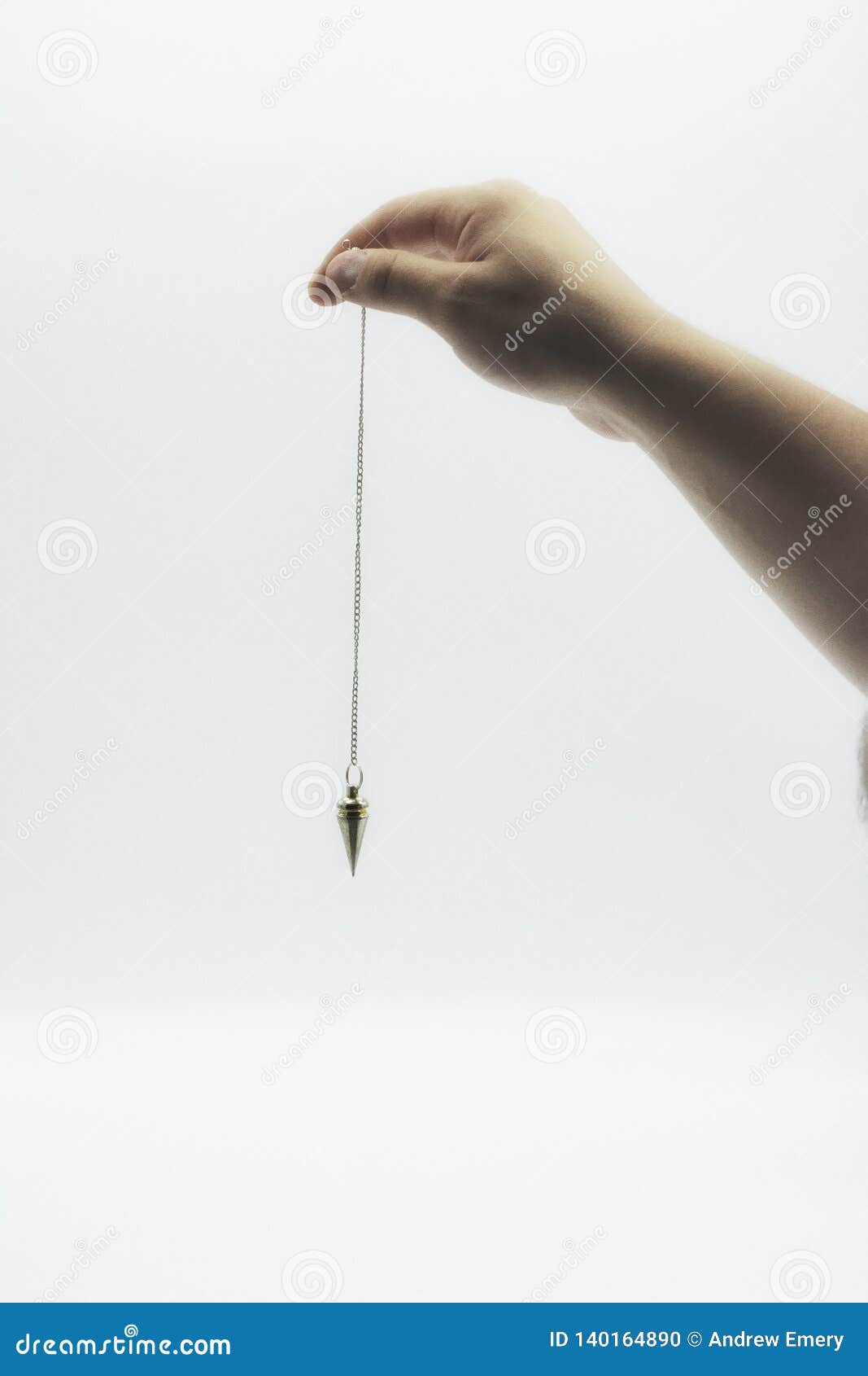 Pendulum Dowsing On An Isolated White Background With A Turquoise ...