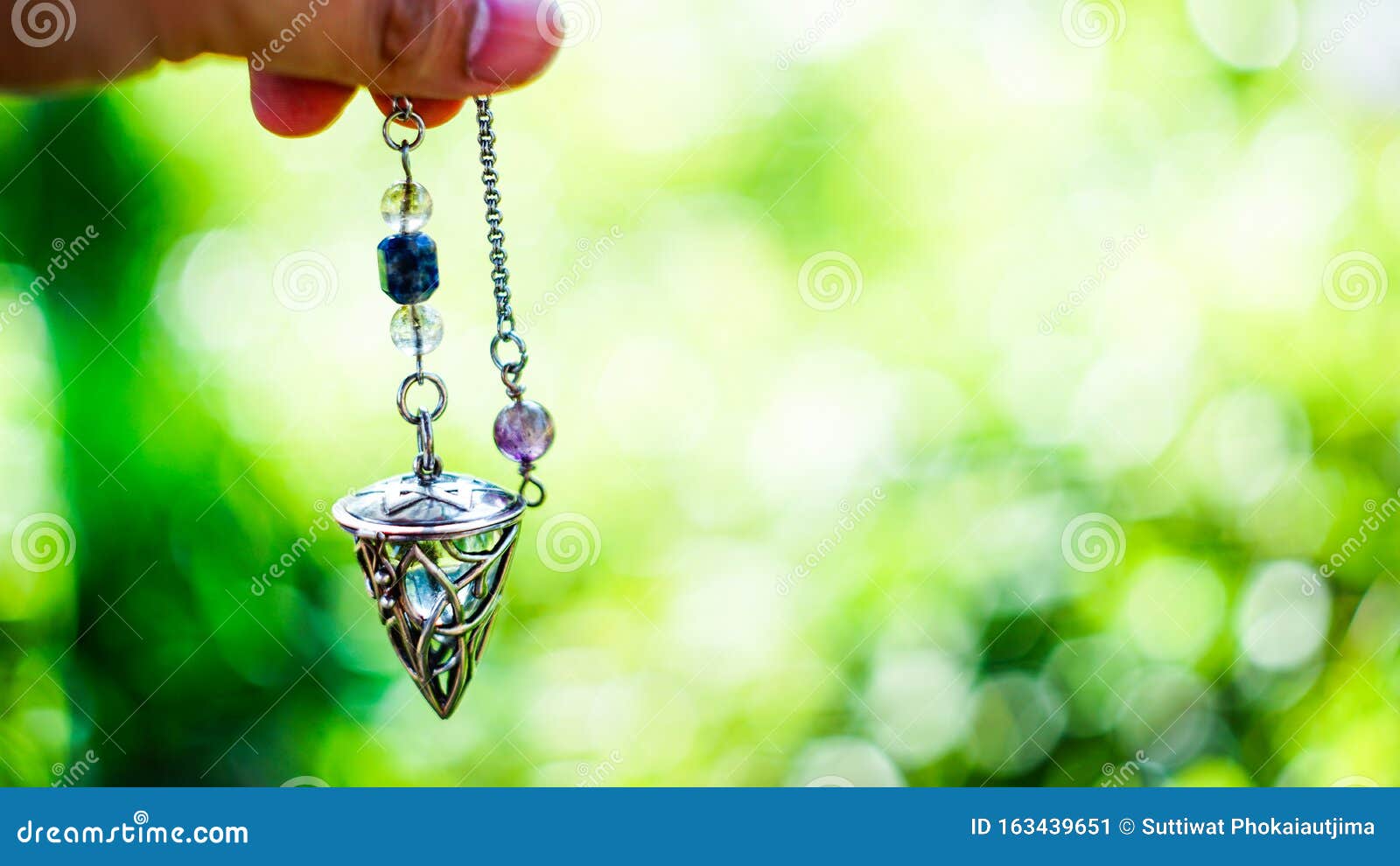 Holding and Using Quartz Crystal Pendulum Stock Image - Image of ...