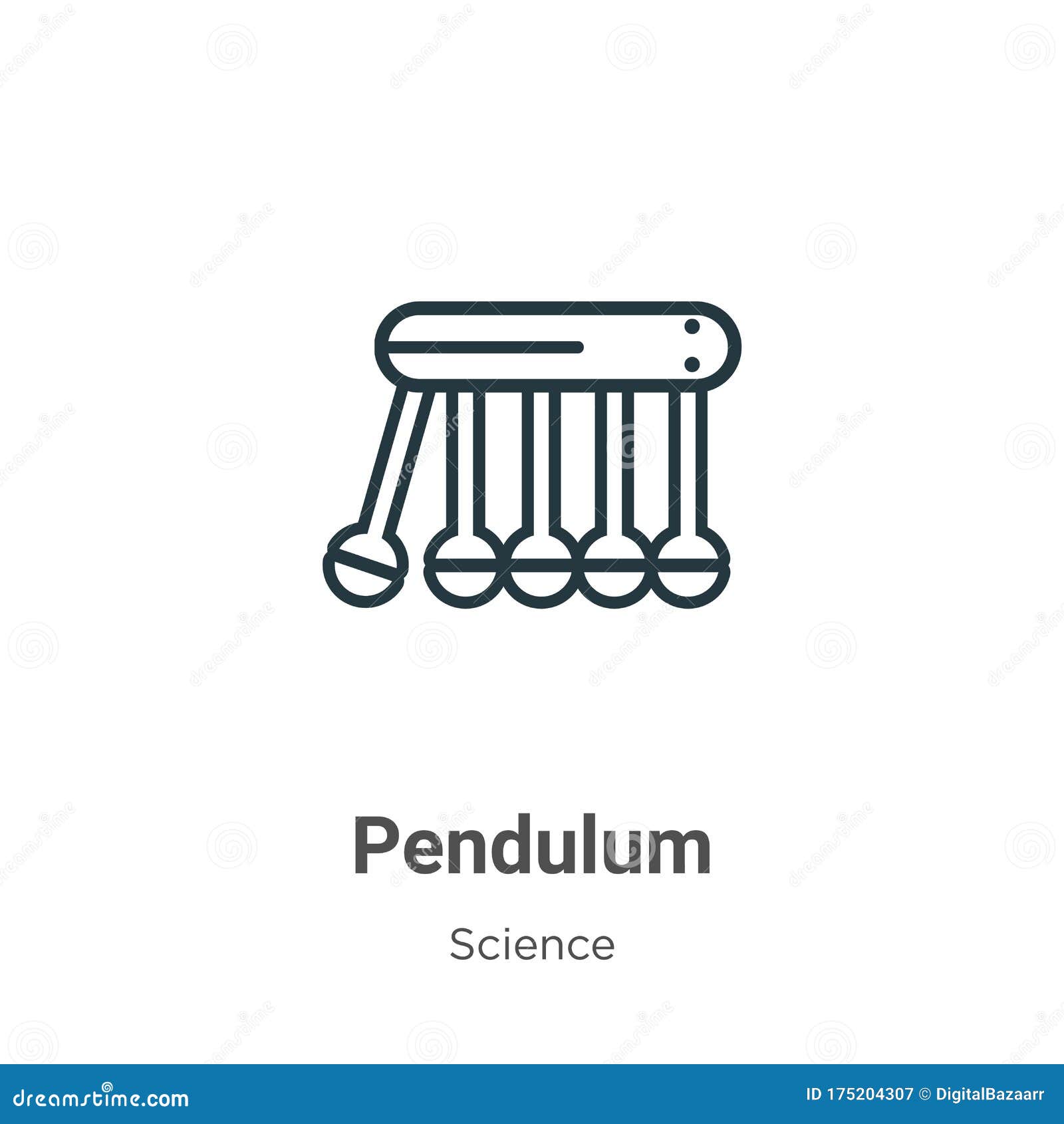 Pendulum Outline Vector Icon. Thin Line Black Pendulum Icon, Flat ...