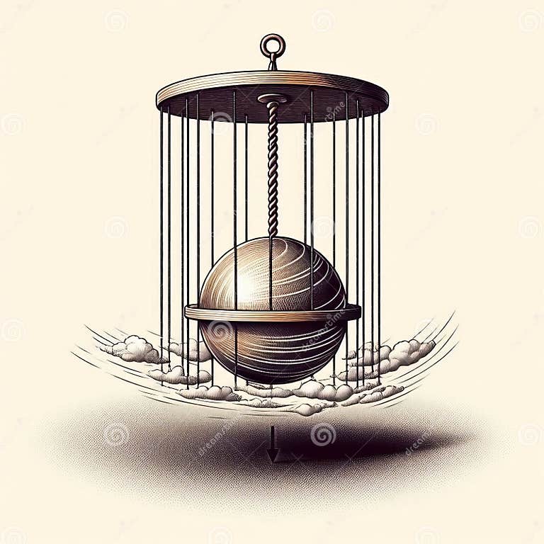 A Pendulum Swinging Back and Forth Illustrating the Constant Pul Stock ...