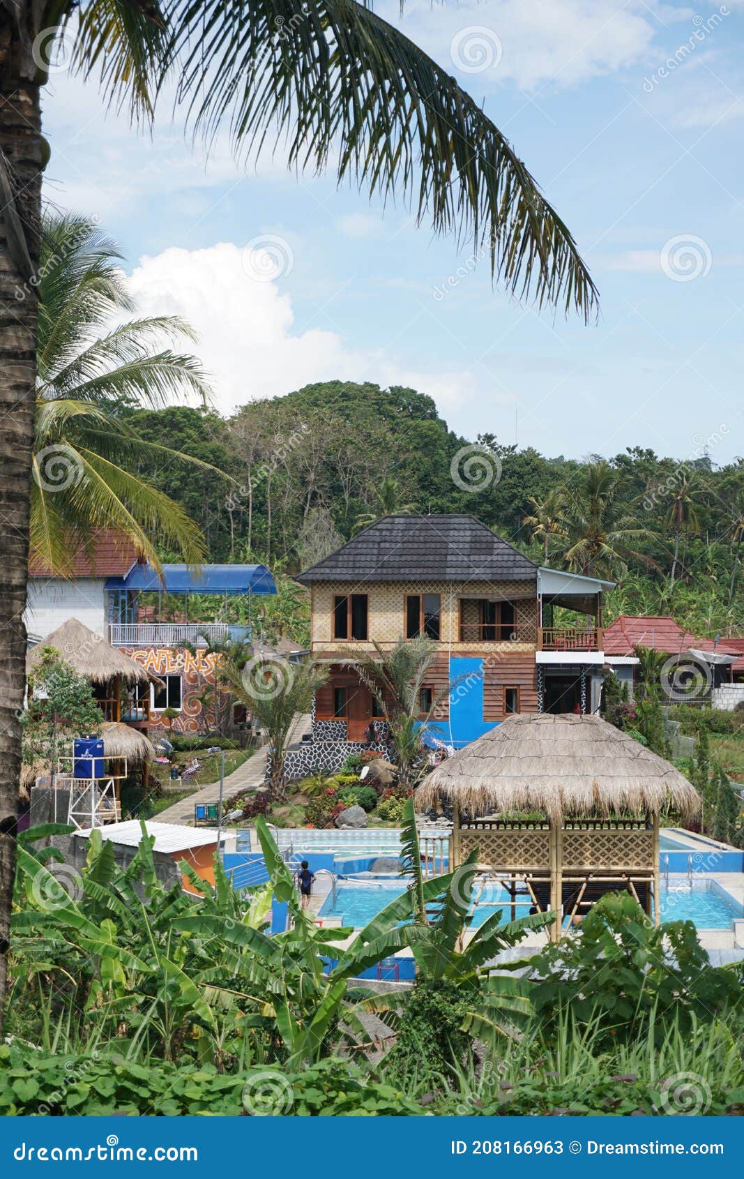 Penginapan, Lodging on the Edge of the Rice Fields Editorial Stock ...