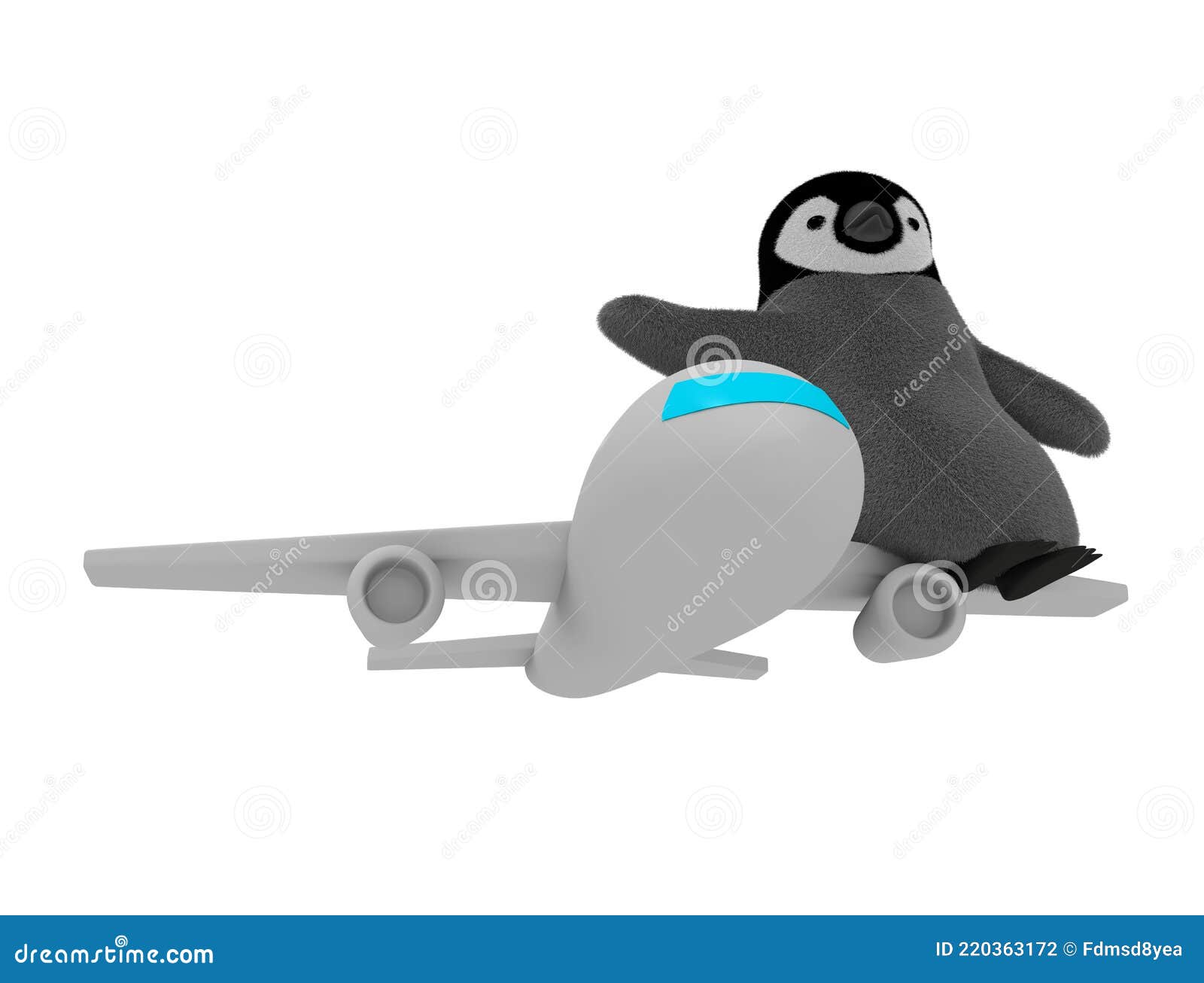 Penguin on an airplane stock illustration. Illustration of cartoon ...
