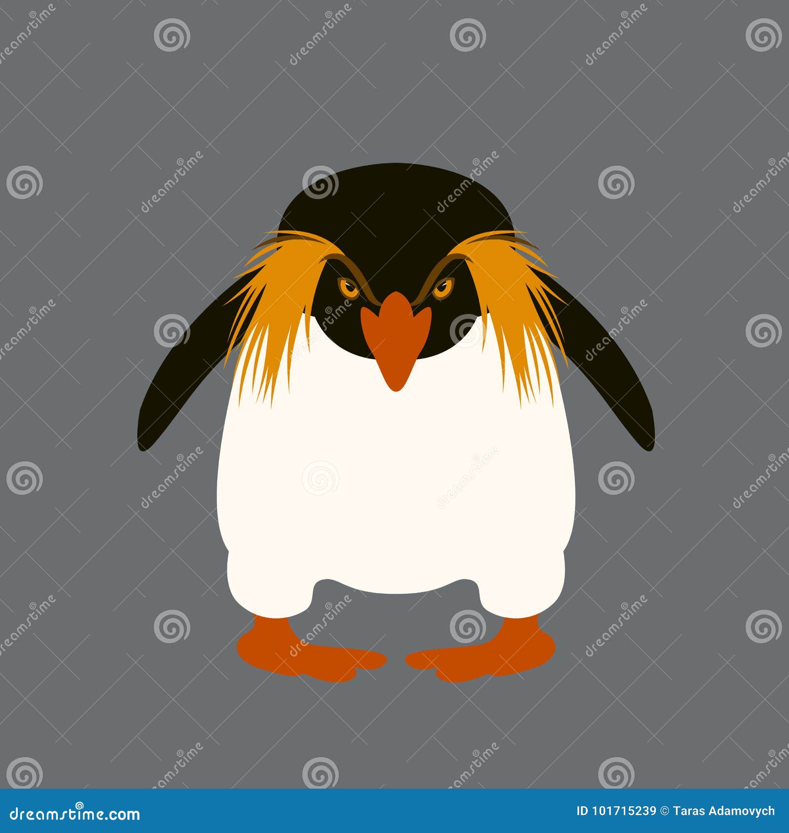 Penguin Angry Vector Illustration Style Flat Front Stock Vector ...