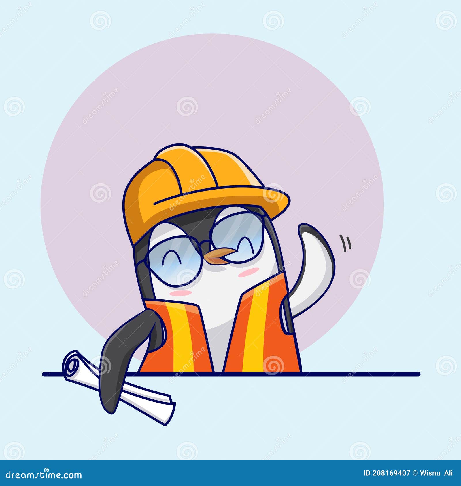 3d Penguin Construction Worker Royalty-Free Illustration | CartoonDealer.com #54635241