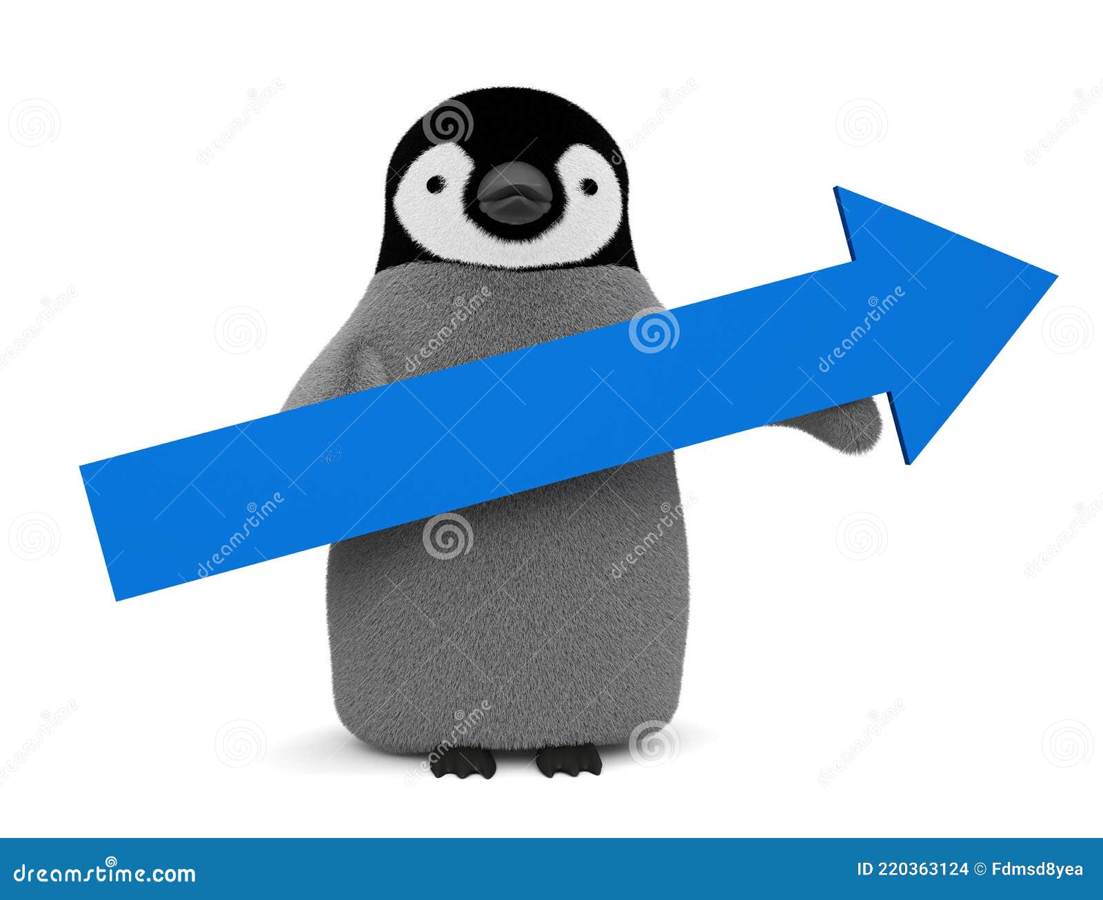 Penguin with arrow stock illustration. Illustration of outdoors - 220363124