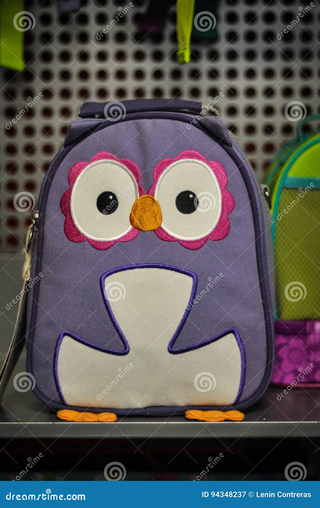 Penguin Bag stock image. Image of purple, shelf, penguin - 94348237