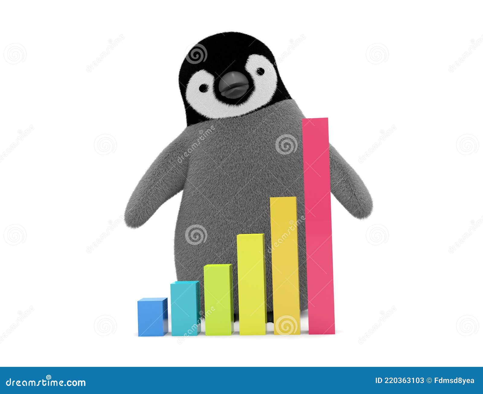 Penguin and bar charts stock illustration. Illustration of antarctic ...