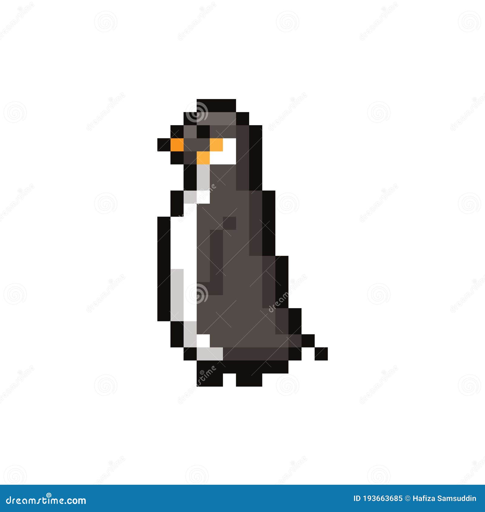 Penguin 8-bit Vector Illustration. Vector Illustration Decorative ...
