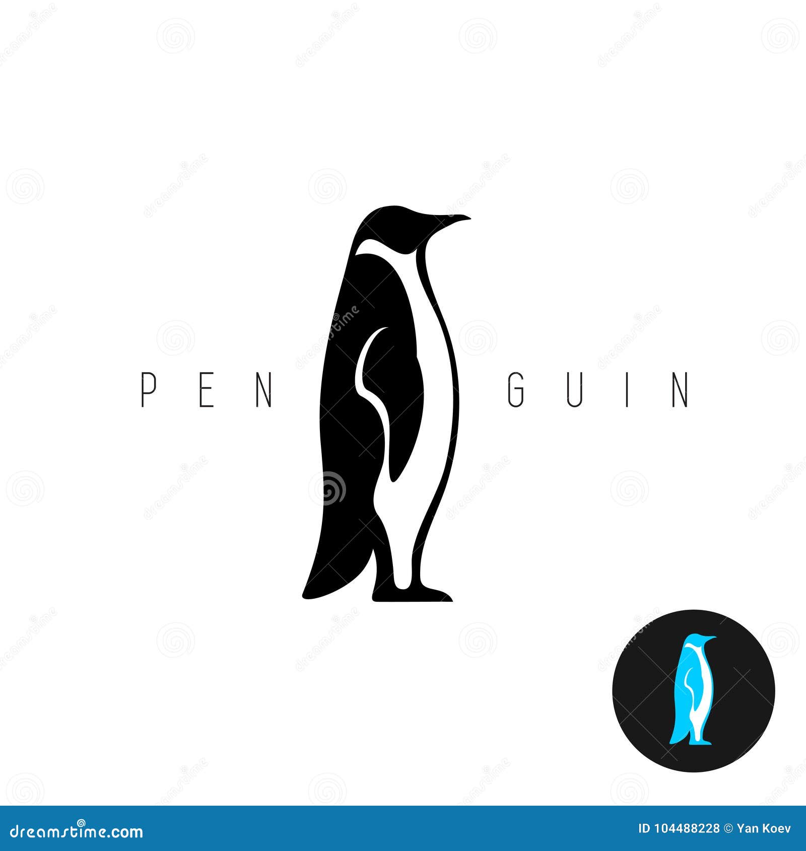 Penguin Black Walk Logo Icon Designs Vector Illustration Silhouette ...