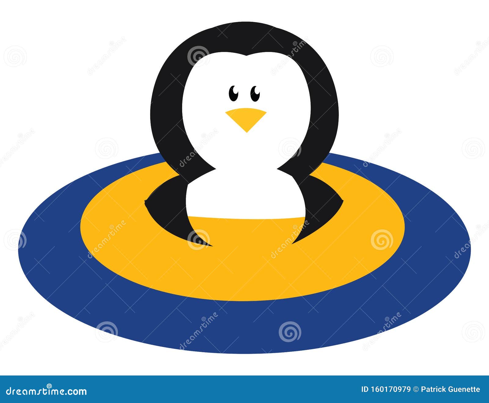 Penguin in Blue Pool. Illustration, Vector Stock Vector - Illustration ...