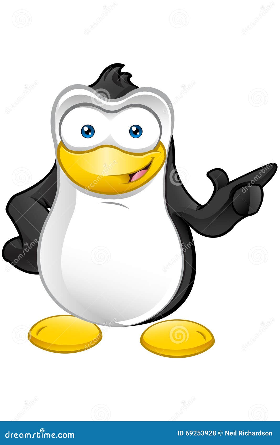 Penguin Character - Pointing Stock Vector - Illustration of vector ...