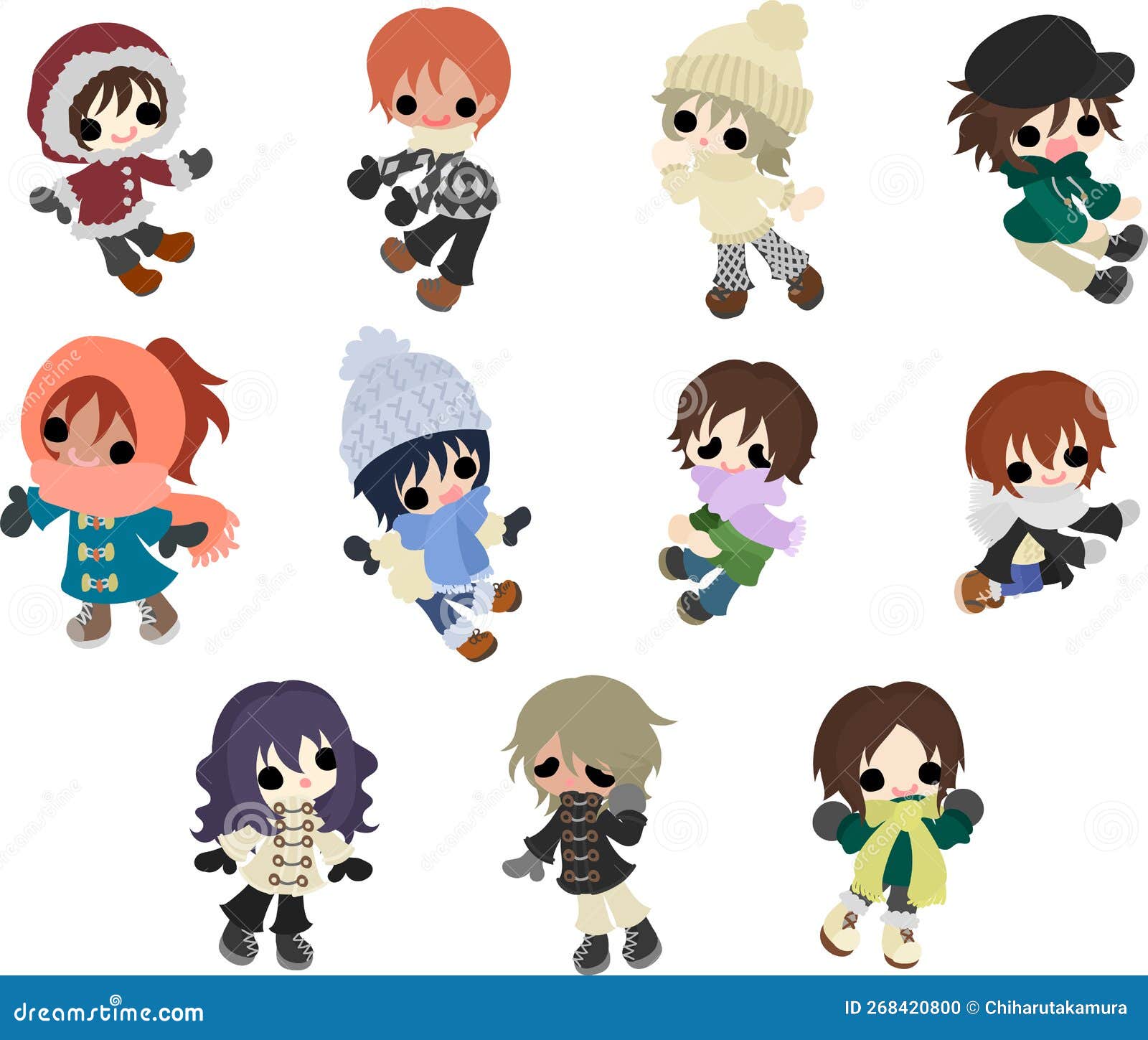 The winter kids icon set stock illustration. Illustration of icon ...