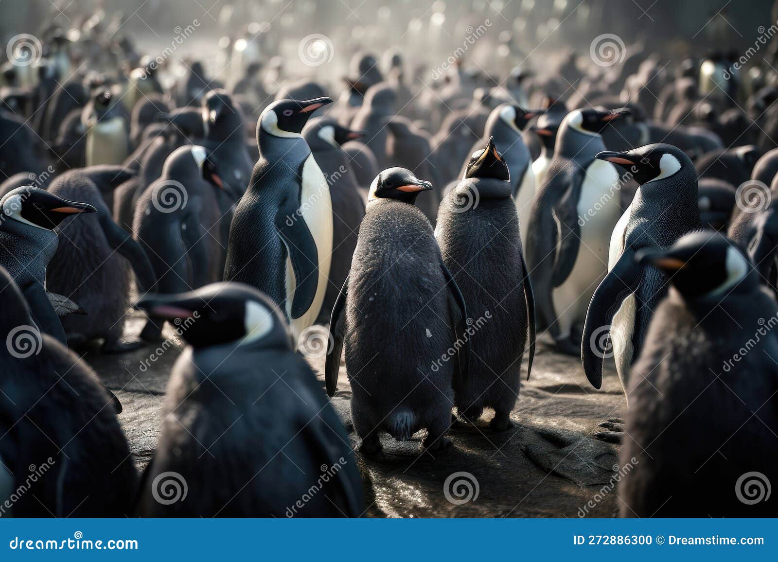 A Penguin Colony On The Magdalena Isla Island In Chile Royalty-Free ...