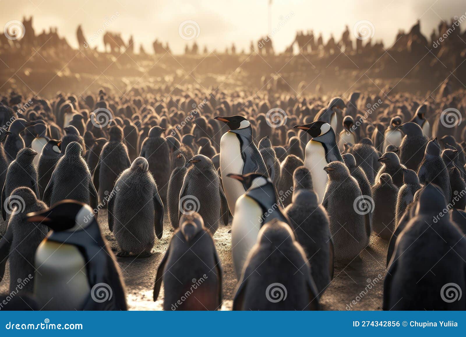 A Penguin Colony On The Magdalena Isla Island In Chile Royalty-Free ...