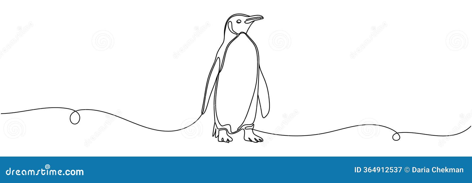 Penguin Continuous One Line Art Drawing Cartoon Vector | CartoonDealer ...