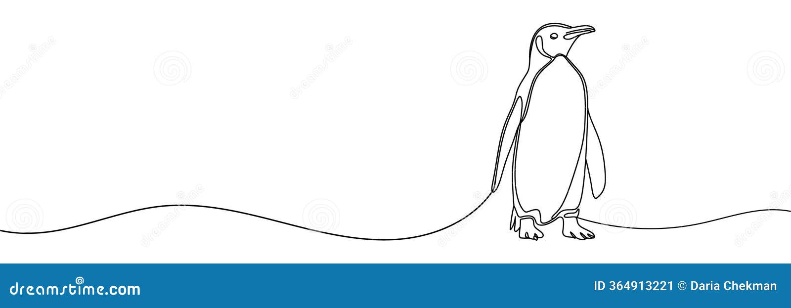Penguin Continuous One Line Art Drawing Cartoon Vector | CartoonDealer ...