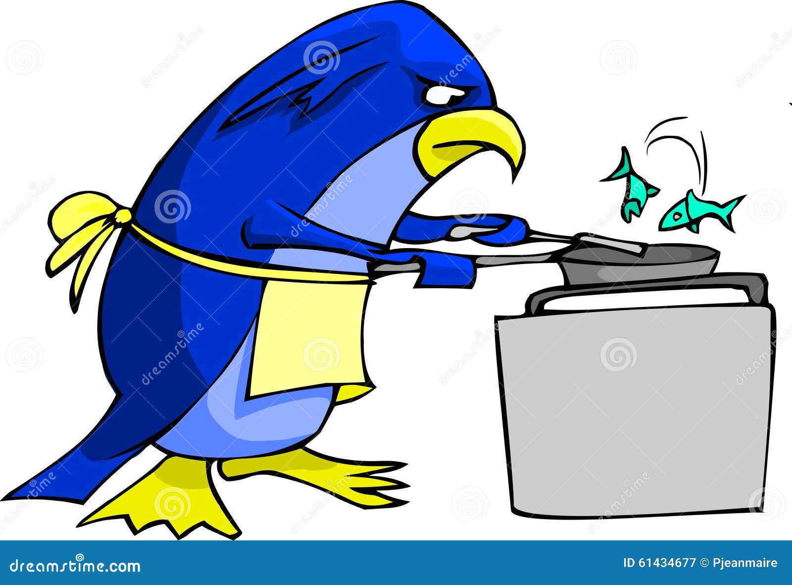 Penguin cooking stock illustration. Illustration of saute - 61434677