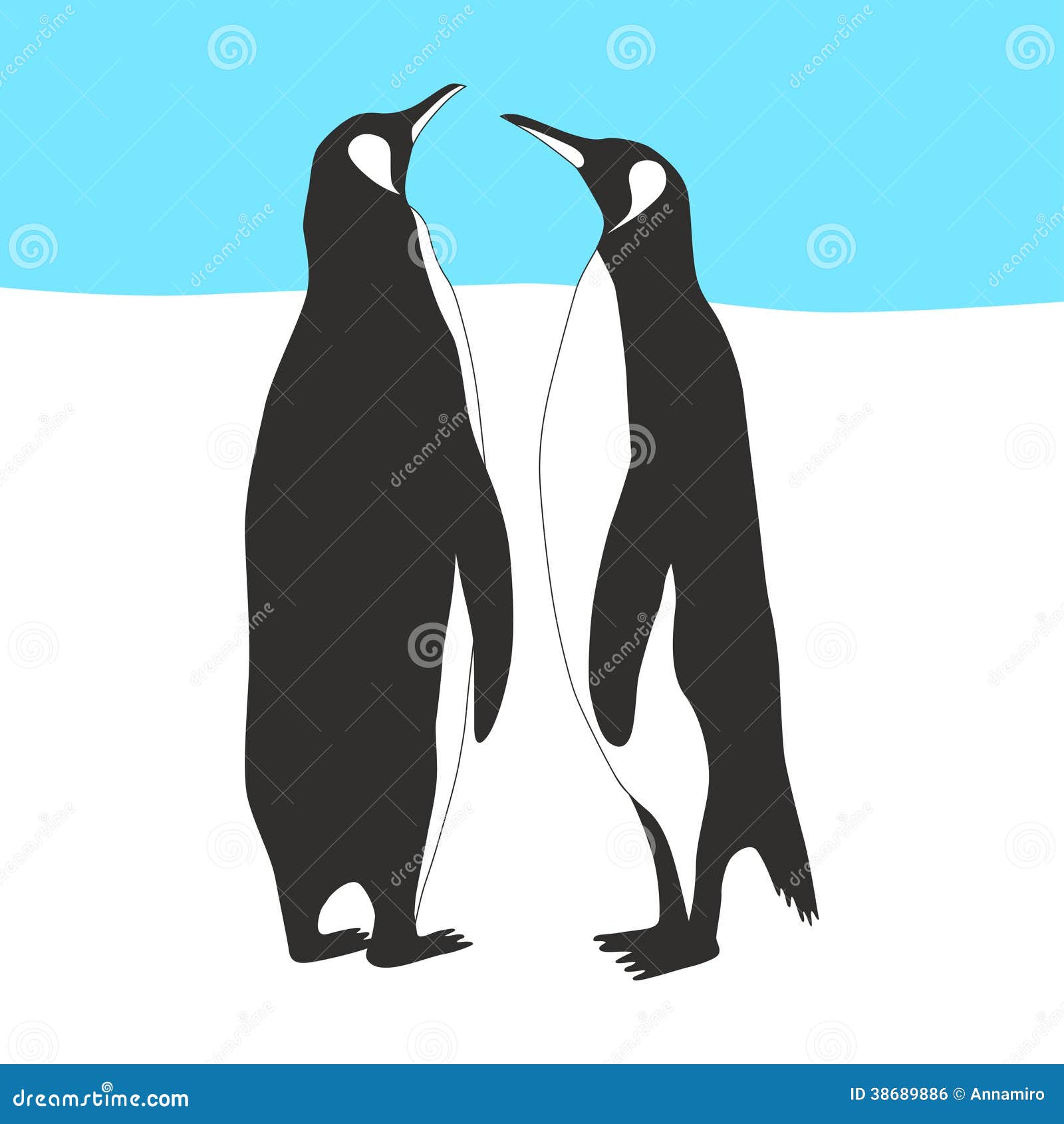 Penguin couple stock vector. Illustration of fins, flock - 38689886