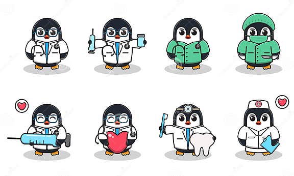 Character Cartoon of Penguin Doctor. Stock Vector - Illustration of ...