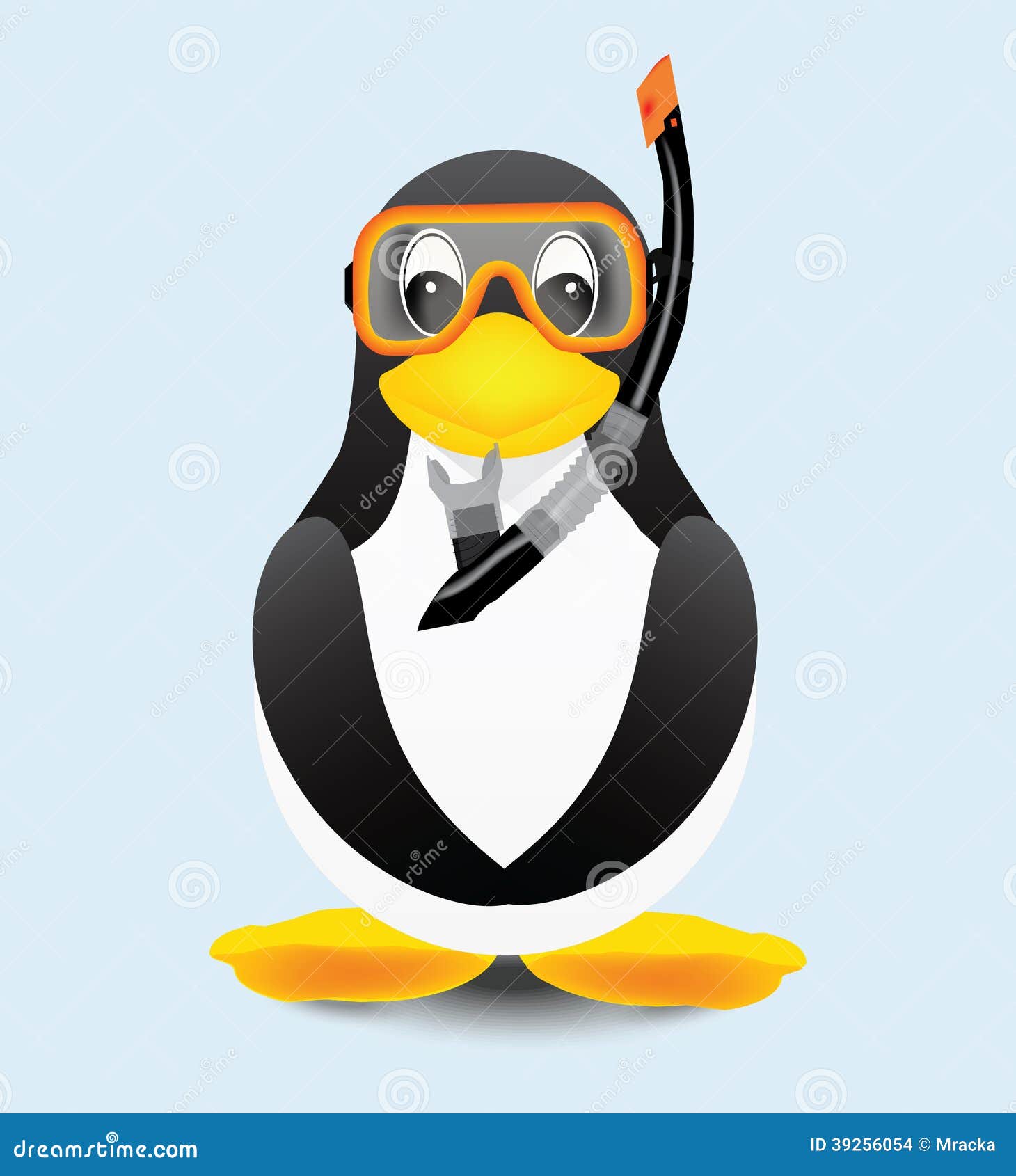 Penguin diver stock illustration. Illustration of happy - 39256054