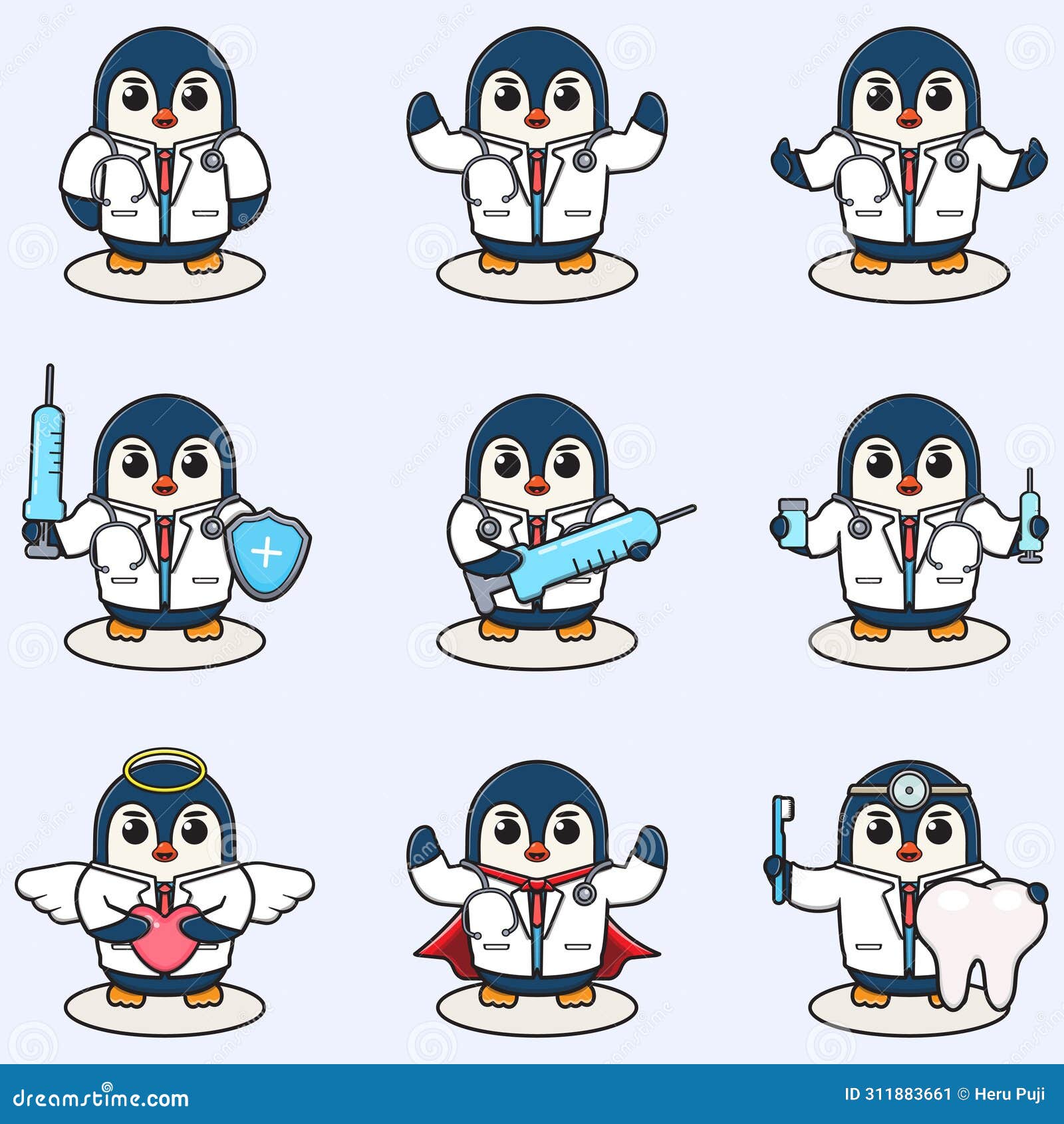 Vector Illustration of Penguin Doctor Cartoon Stock Vector ...