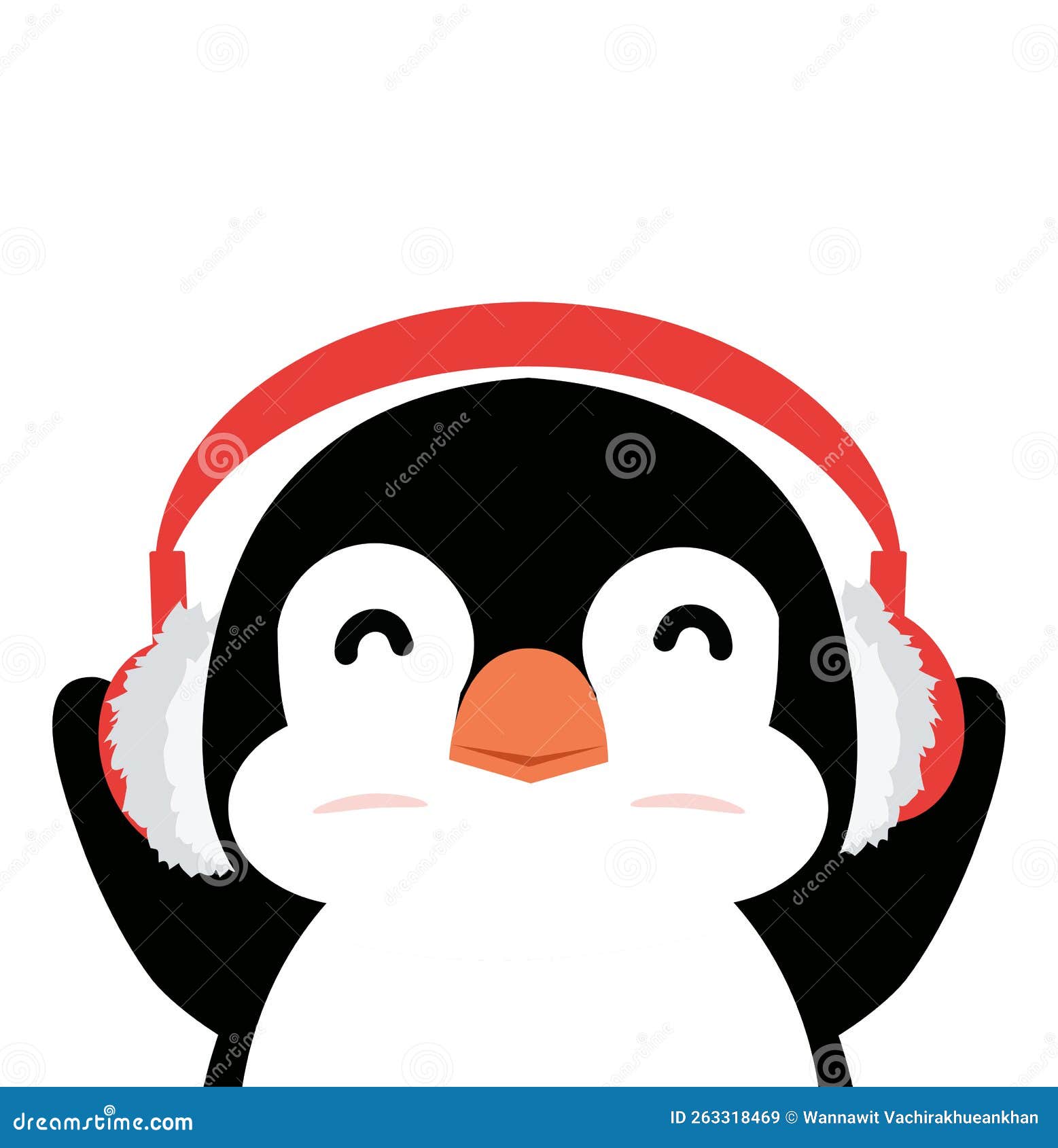 Penguin With Ear Muffs For Children Cartoon Royalty-Free Stock Photo ...