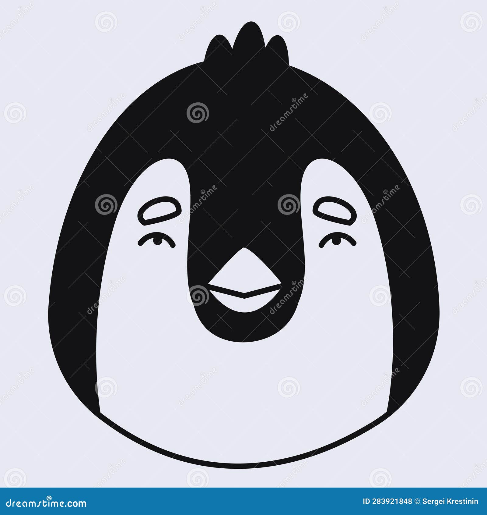 Penguin Face in Doodle Style. Stock Vector - Illustration of arctic ...