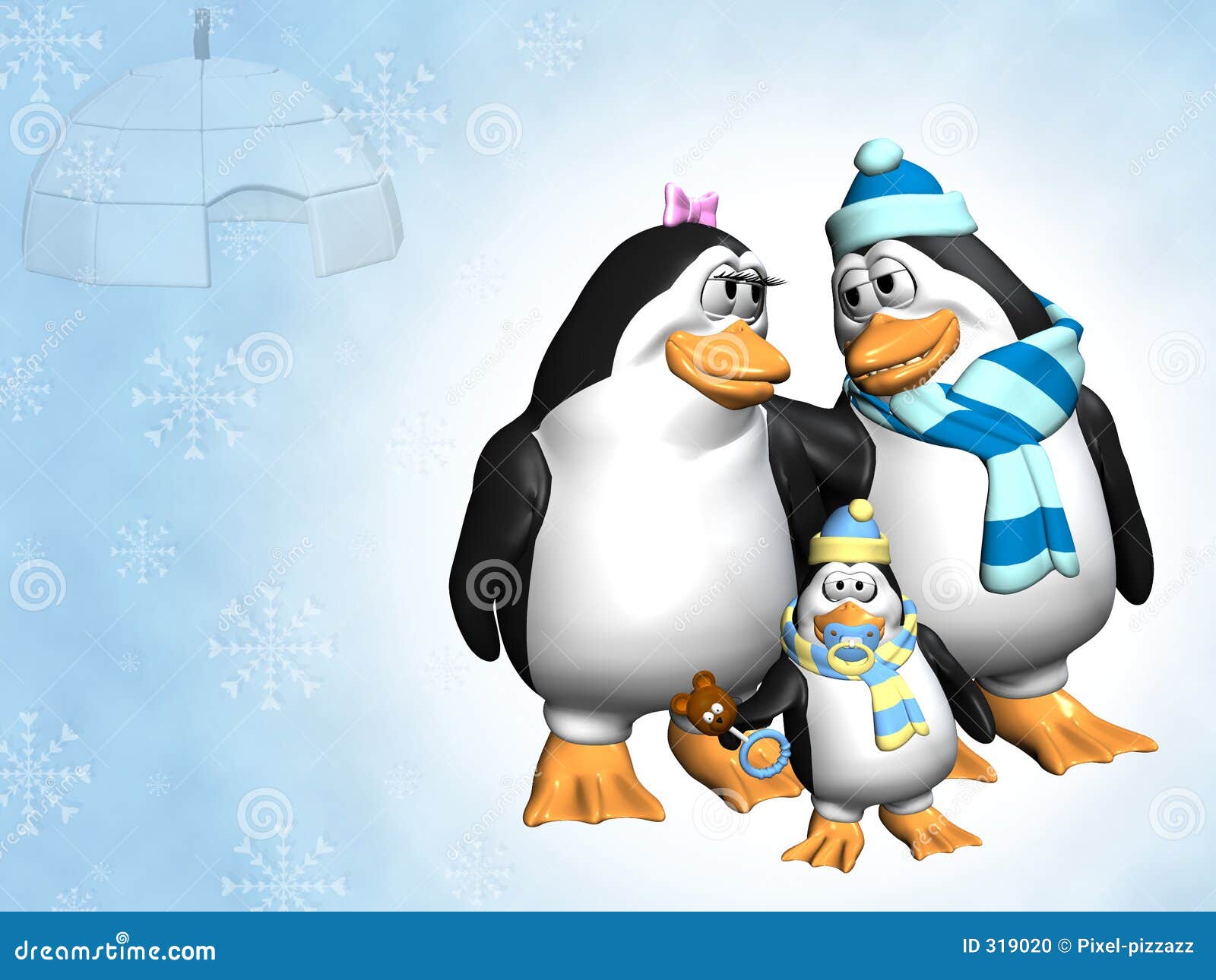 Penguin Family stock illustration. Illustration of pole - 319020
